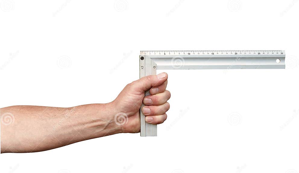 Hand with ruler stock photo. Image of maintenance, carpentry - 95792580