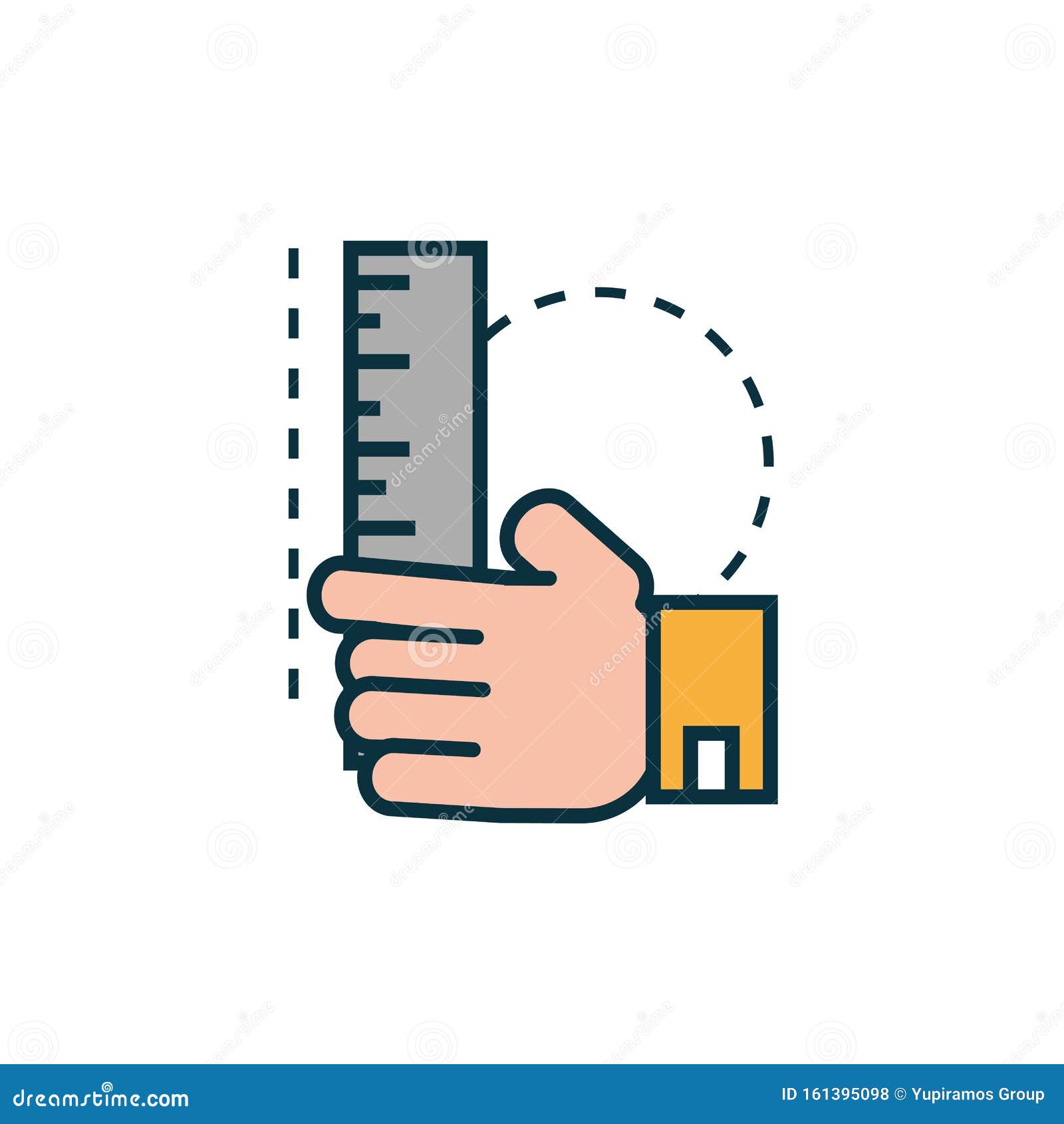 Hand with Ruler Work Tools Engineering Icon Stock Vector - Illustration ...
