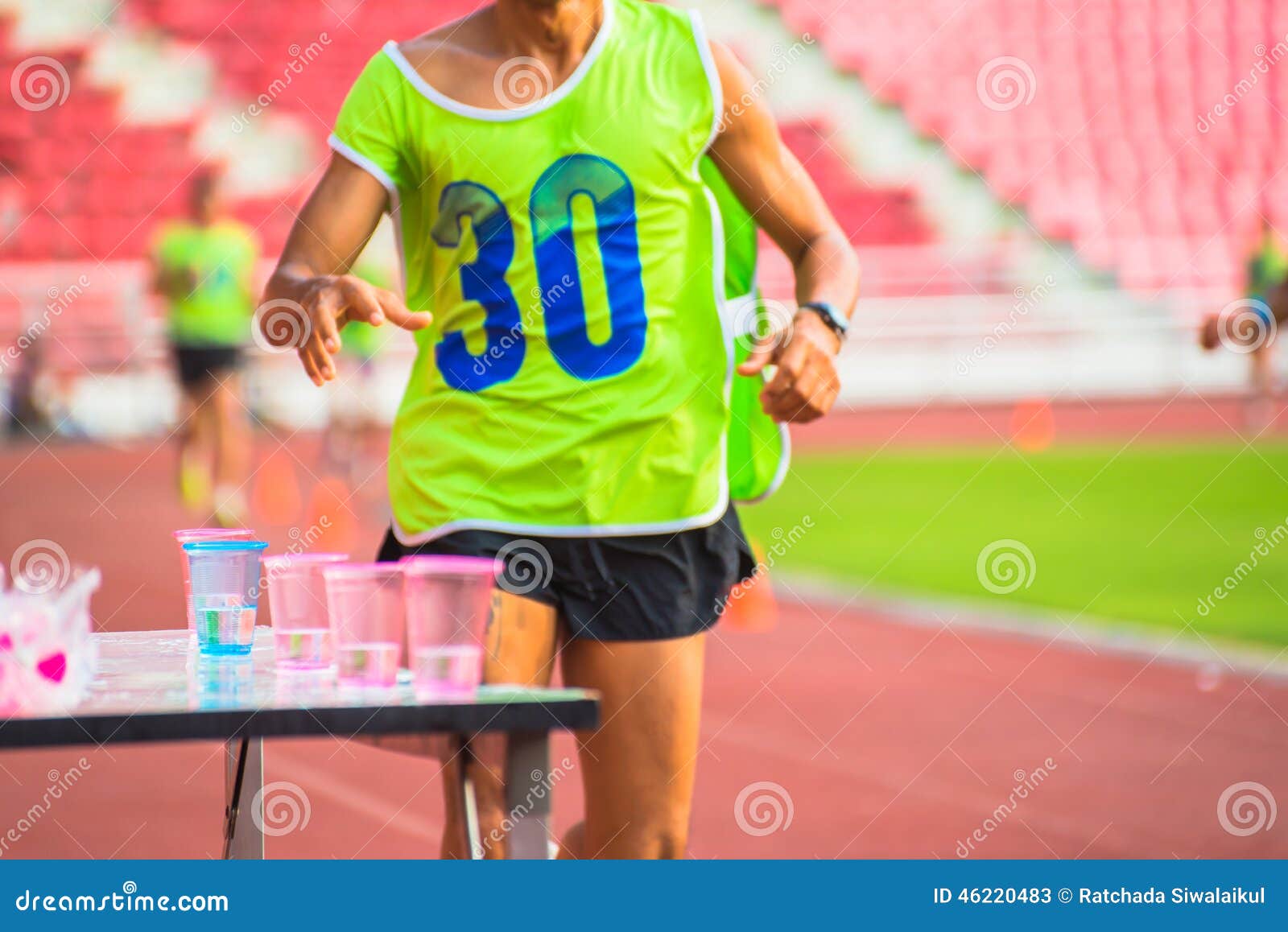 Hand of the Runner Grabbing the Water Stock Image - Image of liquids ...