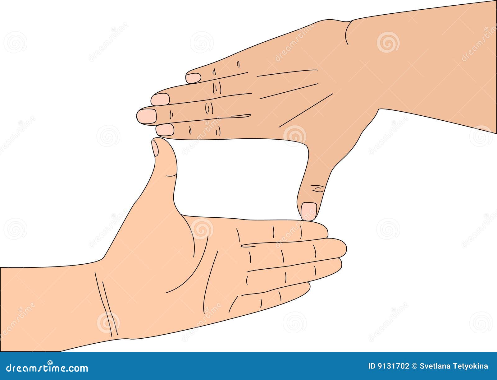 Hand s frame stock vector. Illustration of view, sign - 9131702