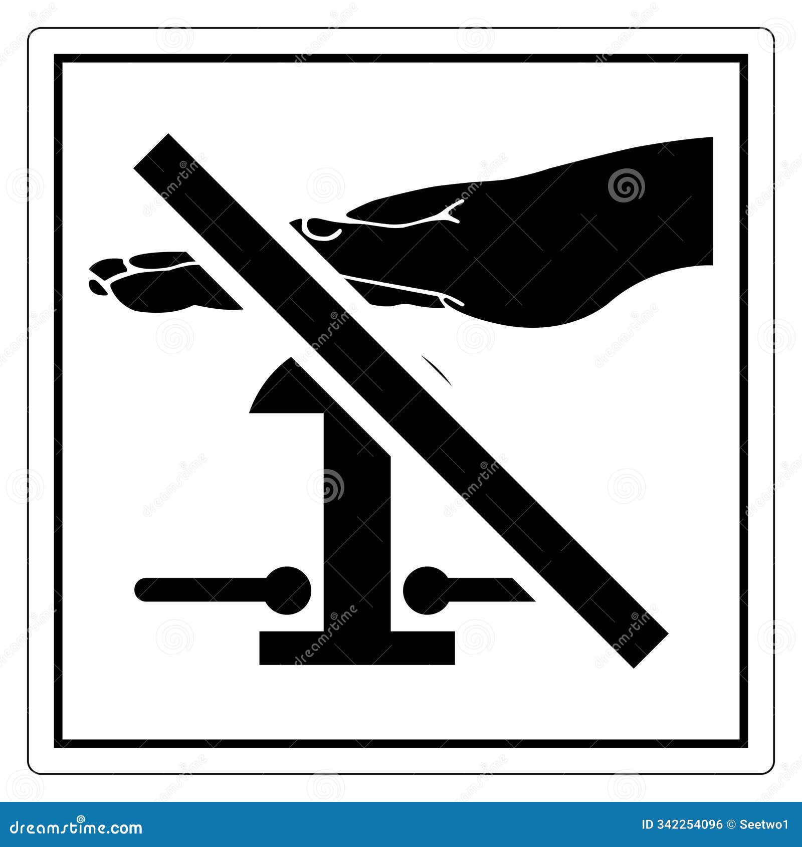 Hand Safety Sign with Restricted Access Stock Illustration ...