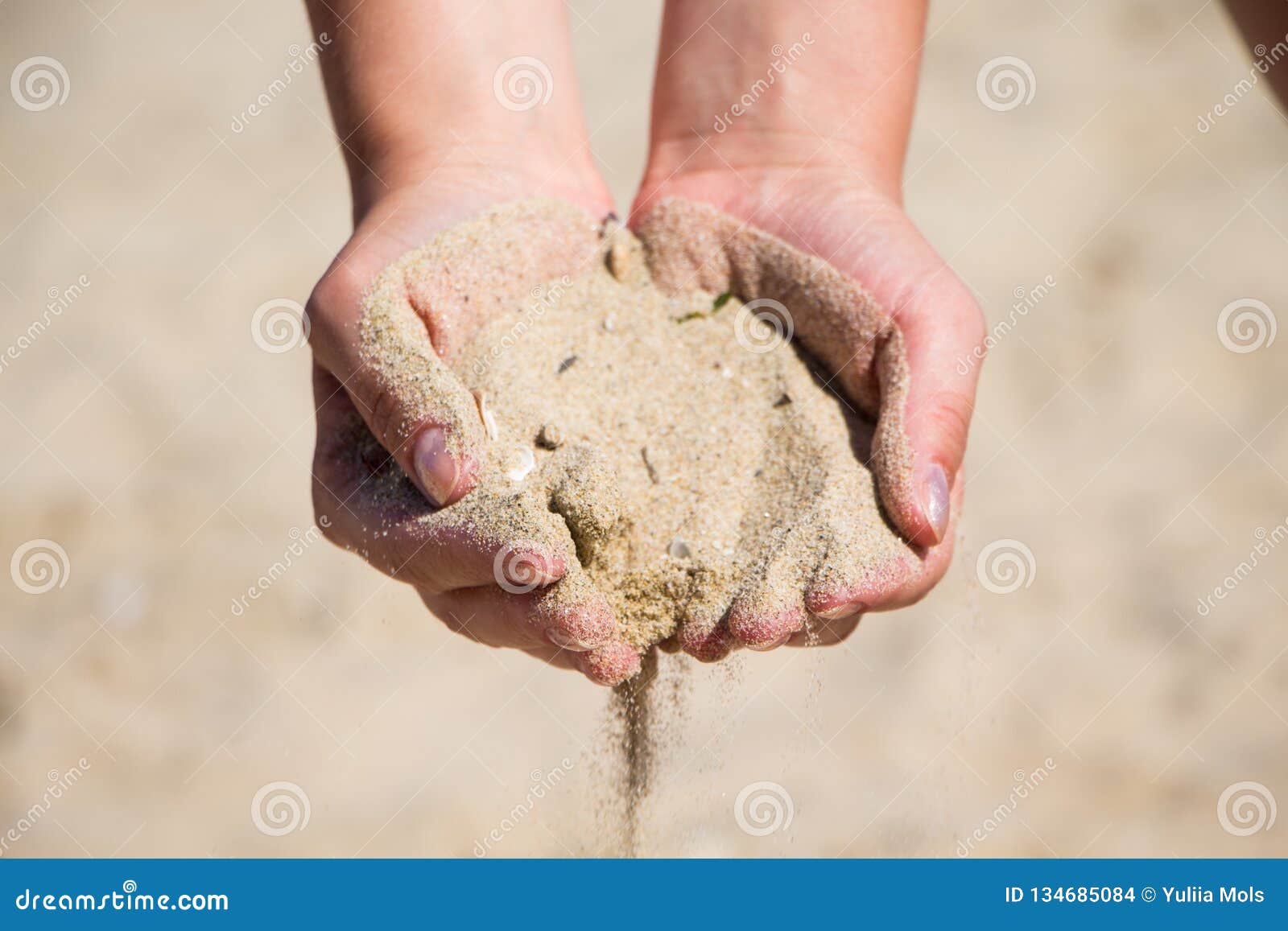 Hand holding sand. stock photo. Image of earth, fingers - 134685084