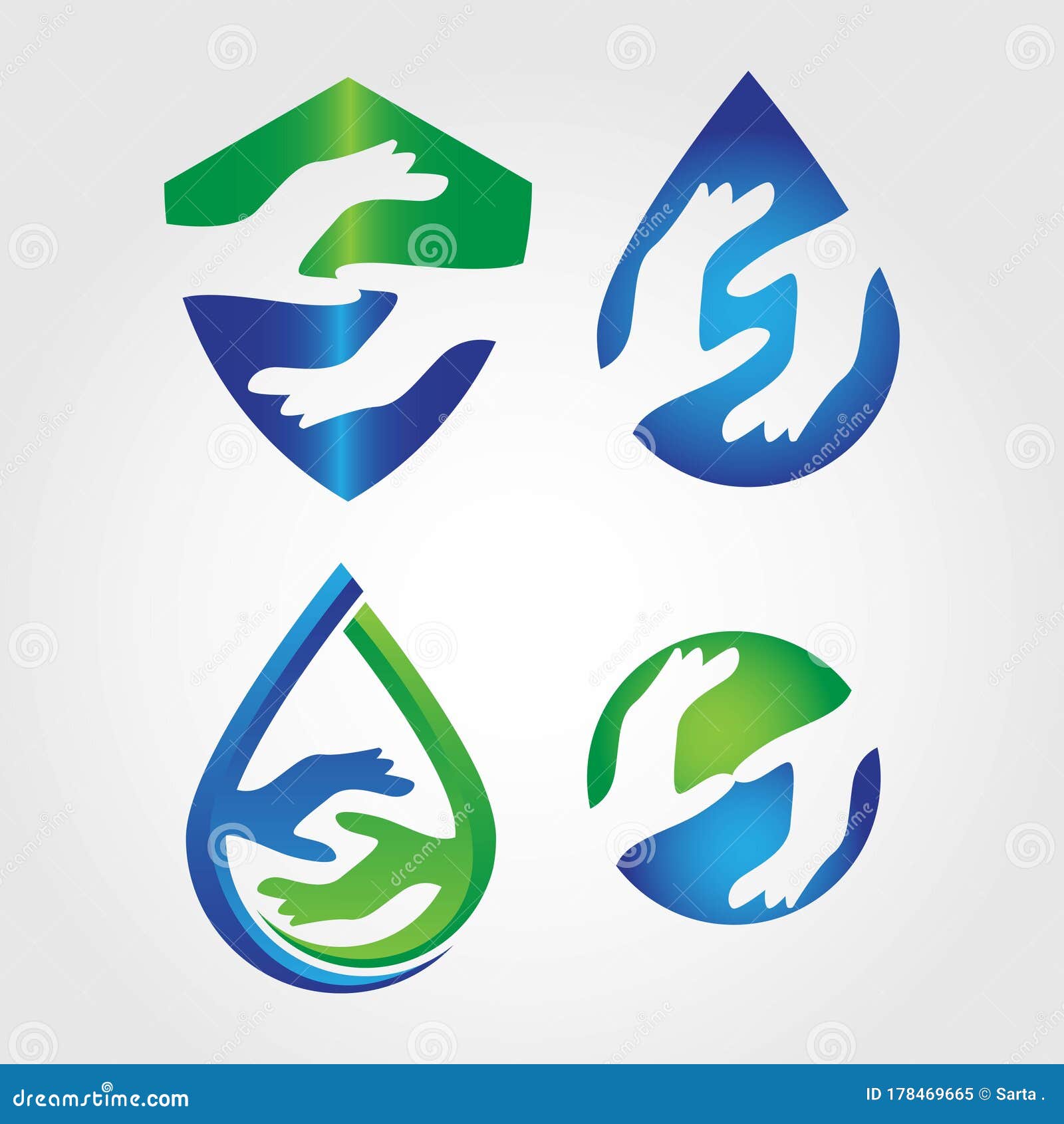 Hand Sanitize Logo Template Bundle Set for Healthcare Company Stock ...