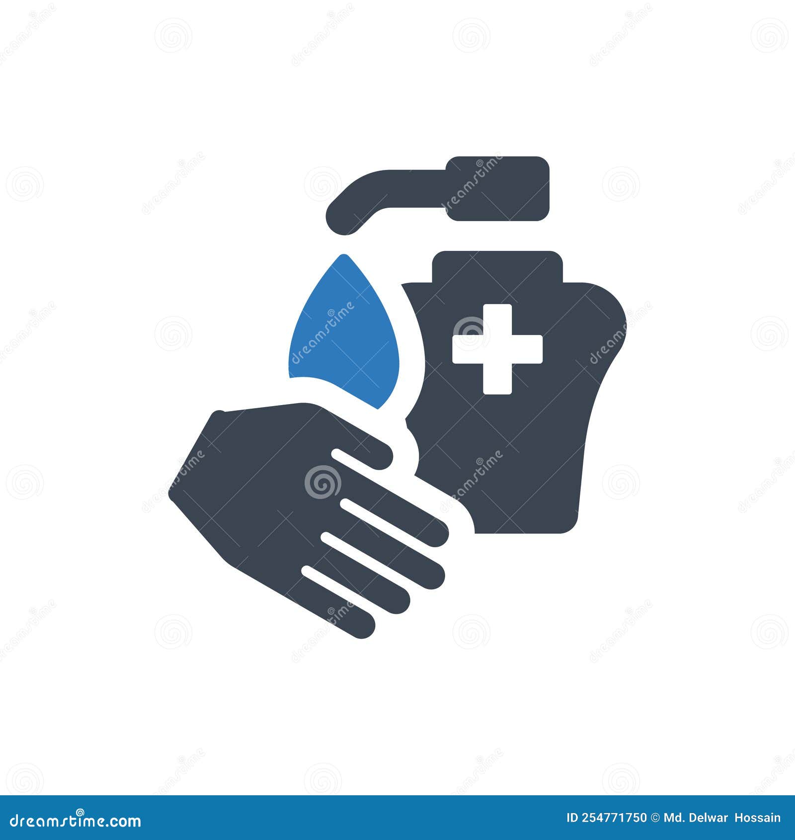 Hand sanitizer icon stock vector. Illustration of hand - 254771750