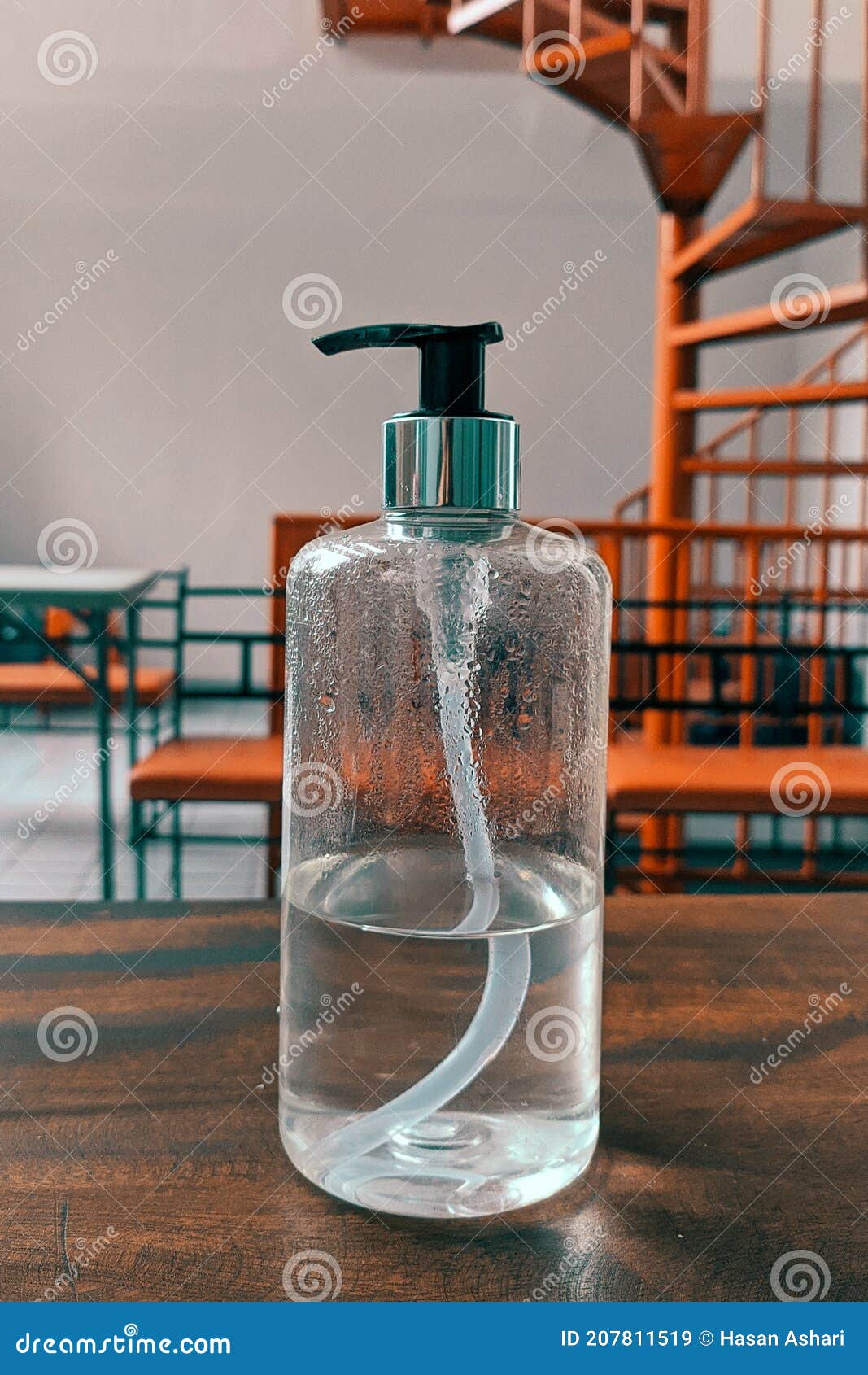 Hand Sanitizer Spray on the Table Stock Image - Image of tableware ...
