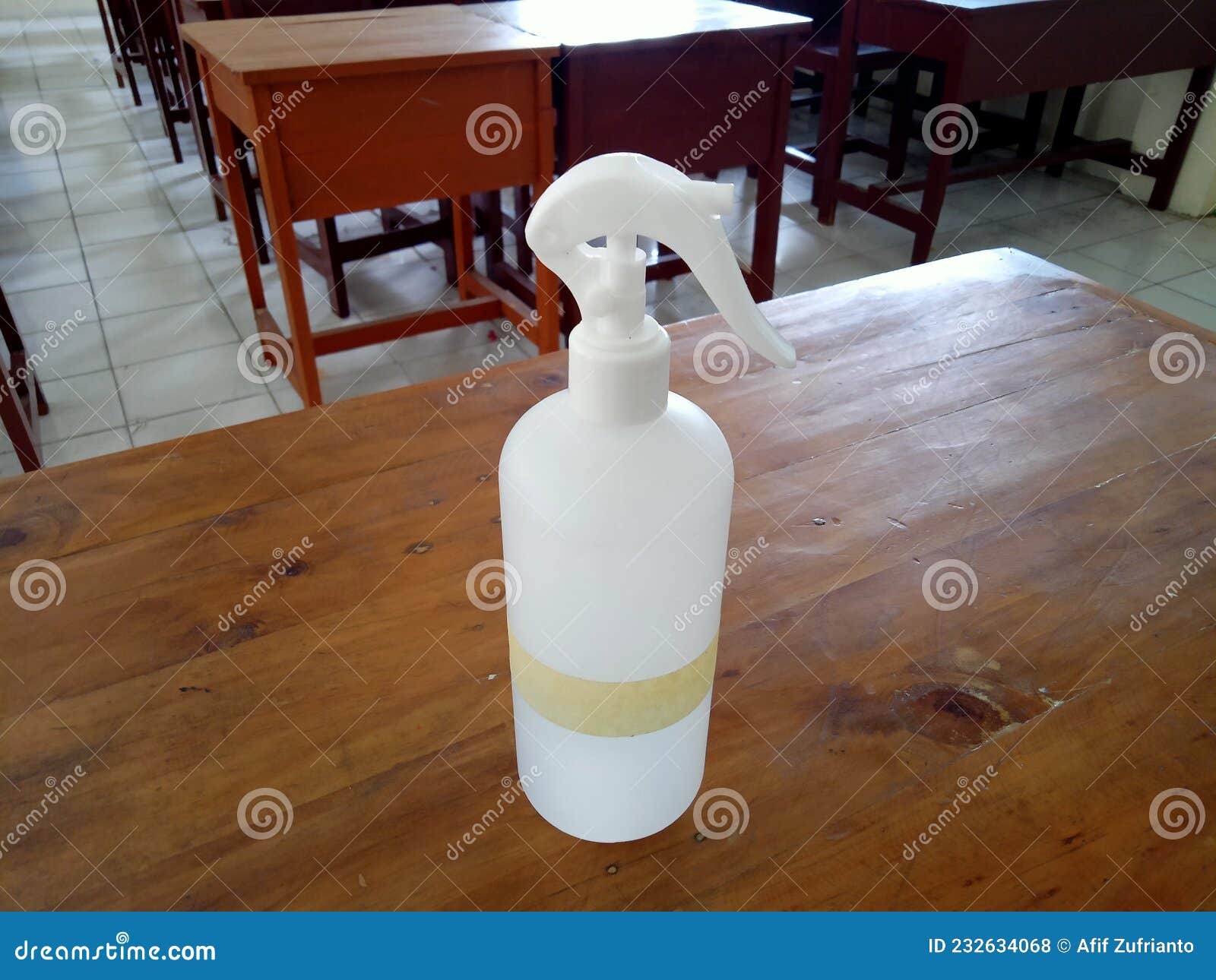 Hand Sanitizer on the Table Stock Photo - Image of wood, brown: 232634068