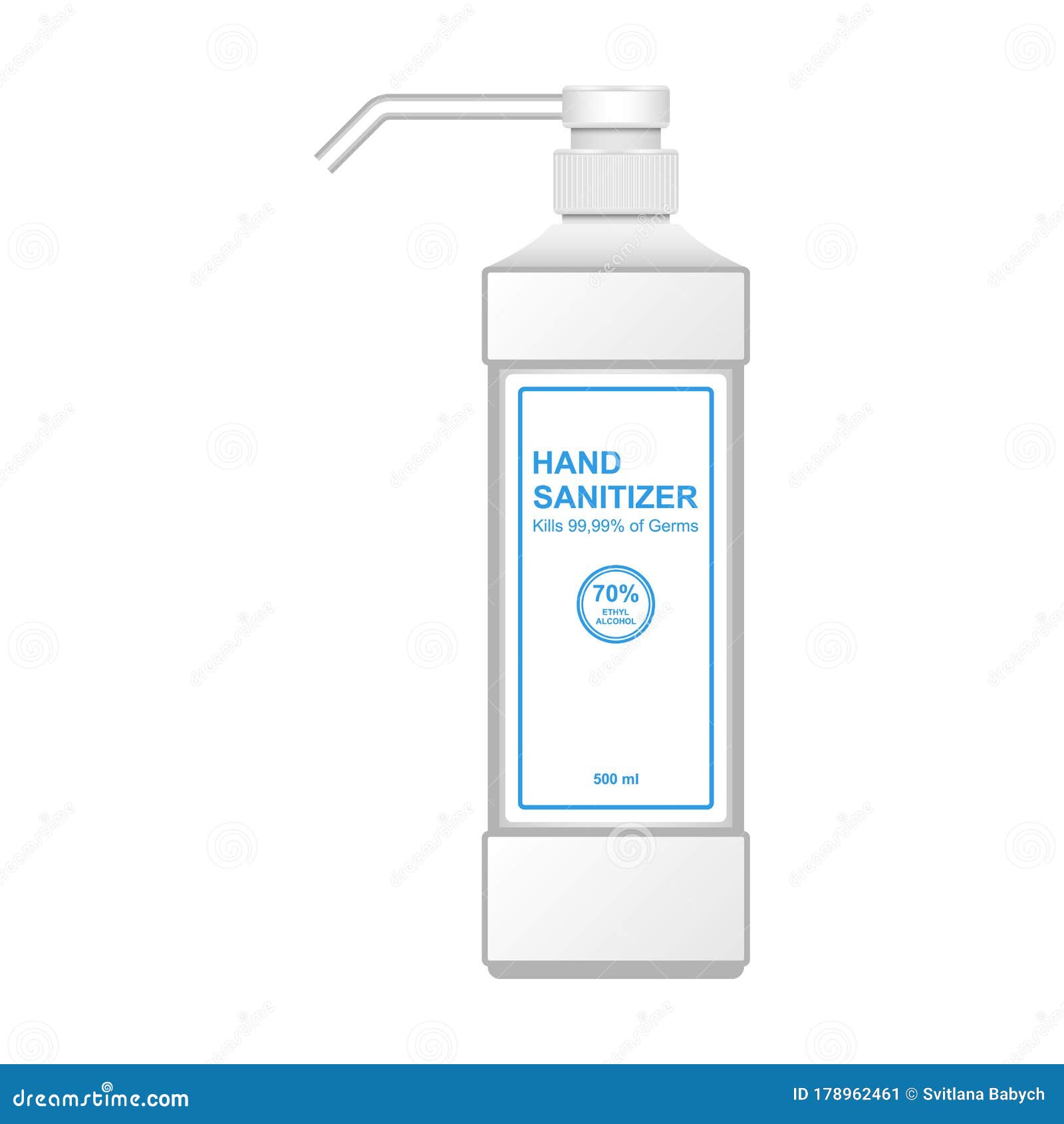 Hand Sanitizer Vector Icon.Realistic Vector Icon Isolated on White ...