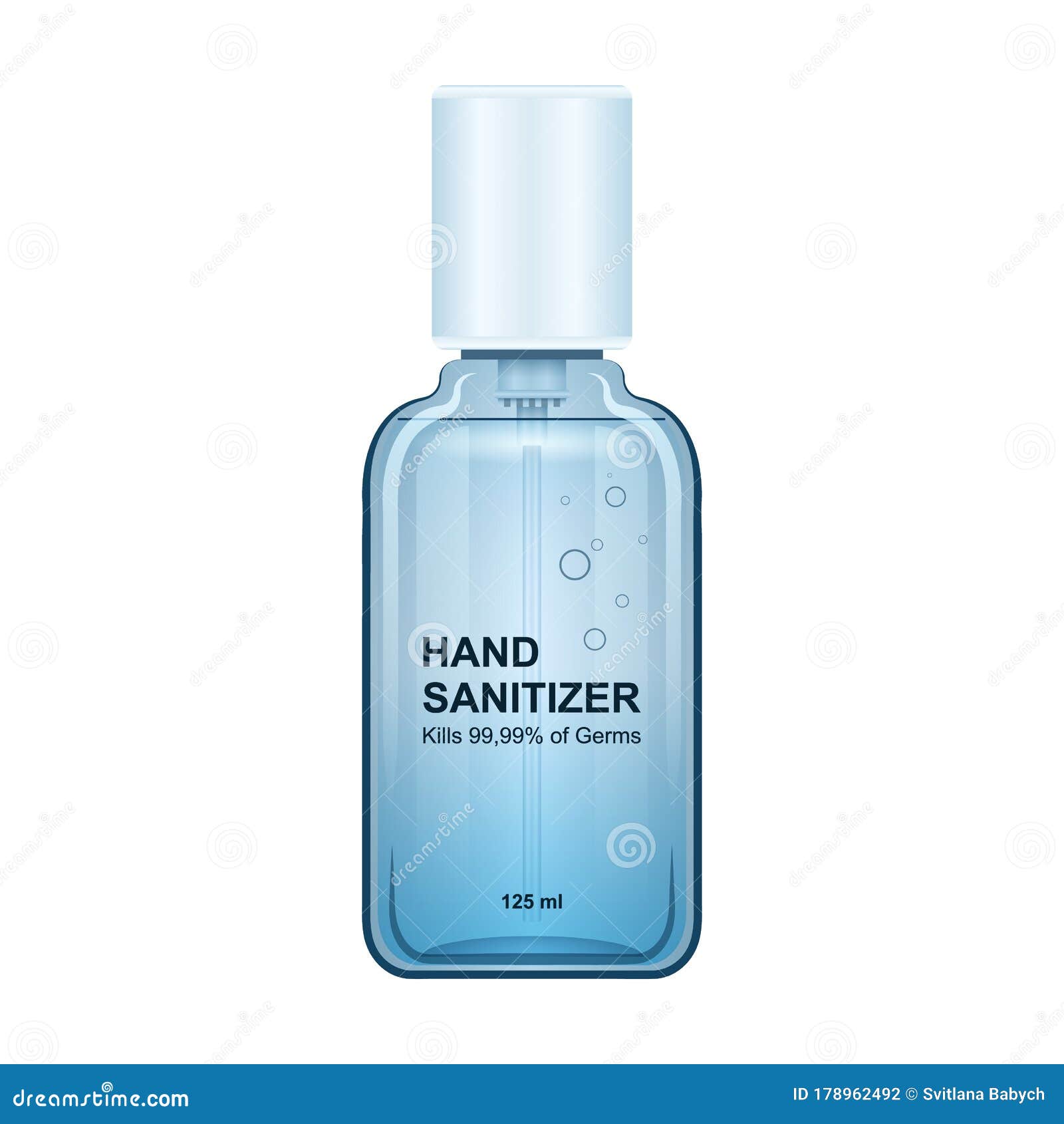 Hand Sanitizer Vector Icon.Realistic Vector Icon Isolated on White ...