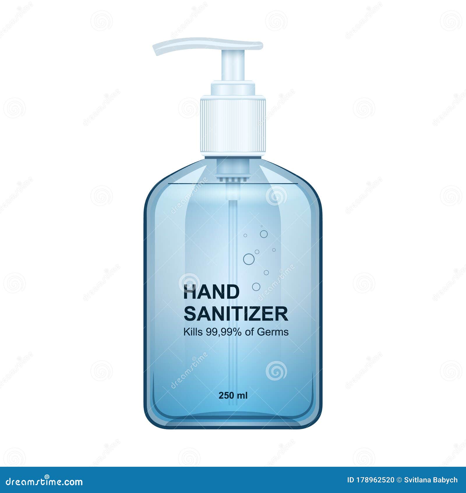 Hand Sanitizer Vector Icon.Realistic Vector Icon Isolated on White ...