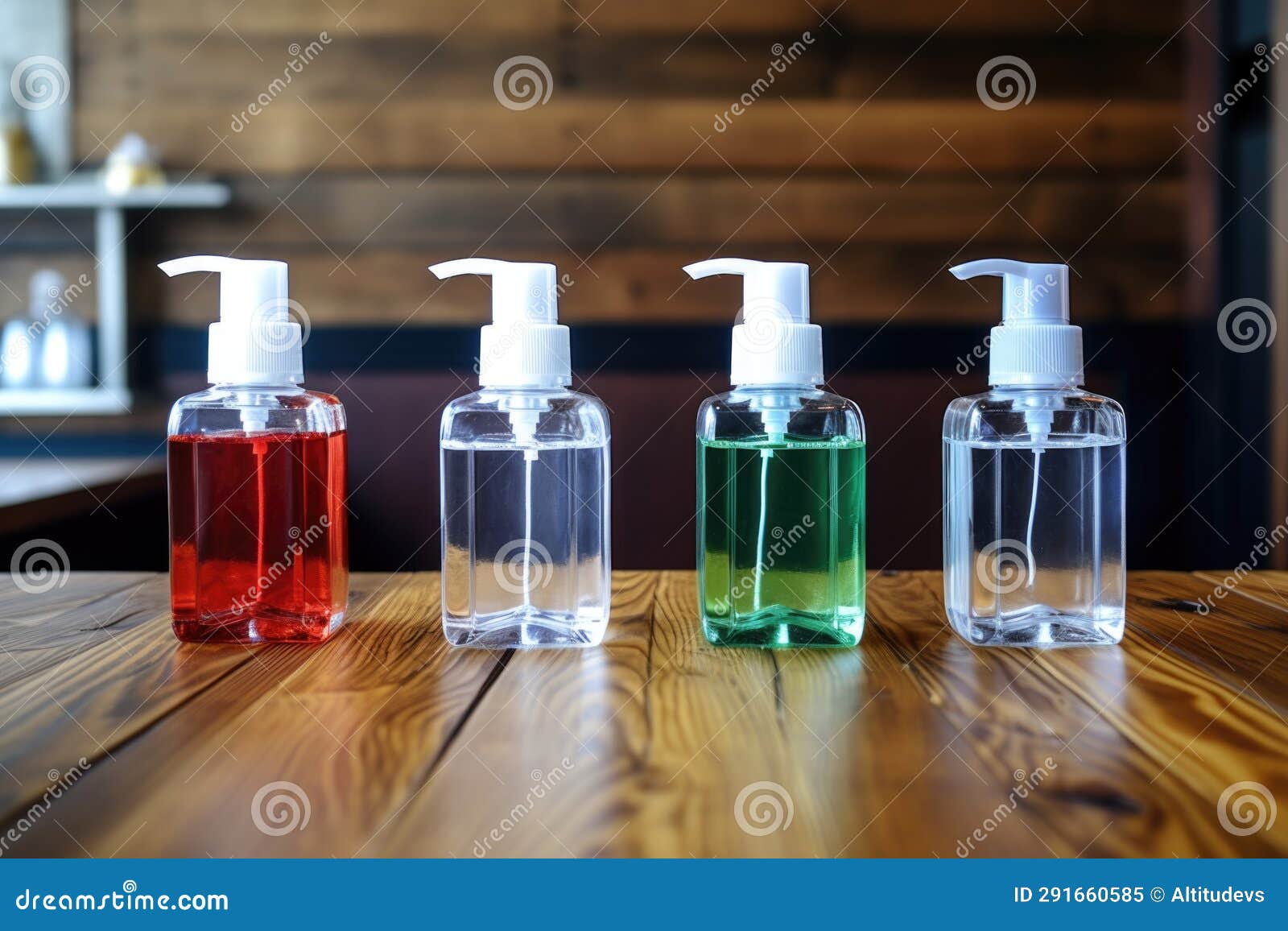 Hand Sanitizers on a Wooden Table Stock Image - Image of protection ...