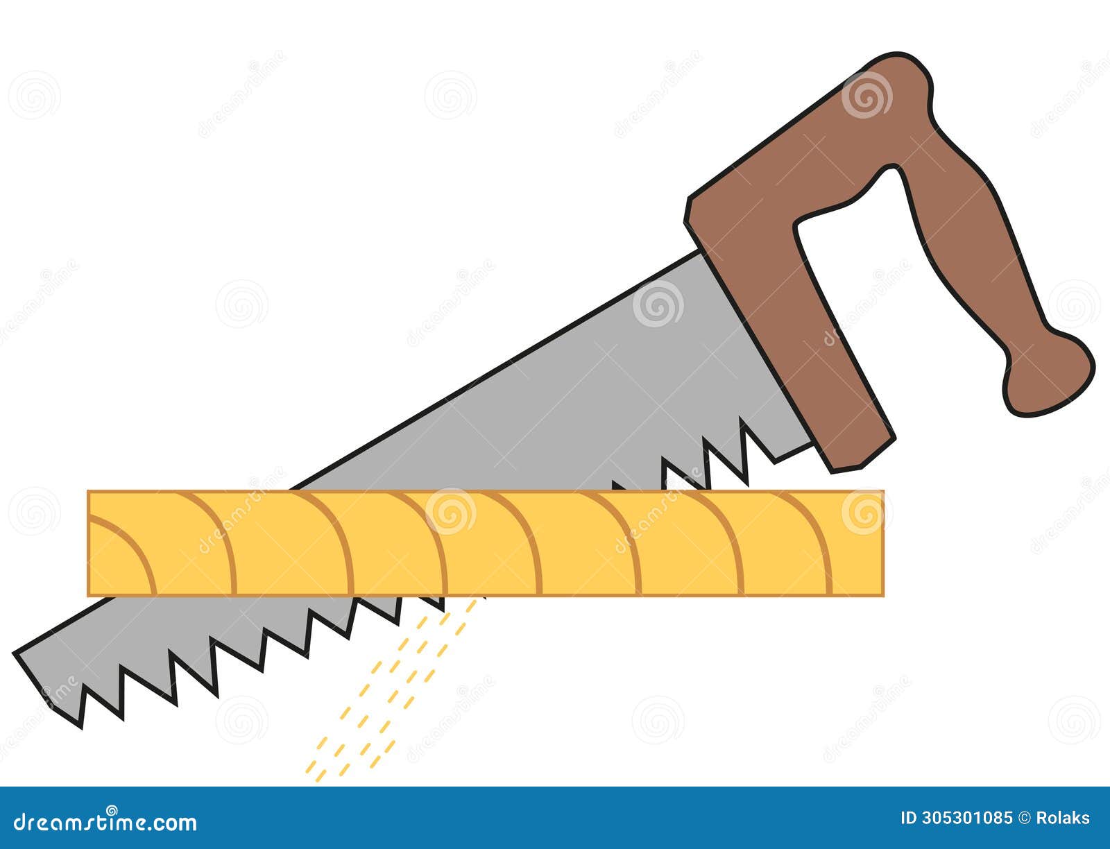 Hand saw and board stock illustration. Illustration of small - 305301085