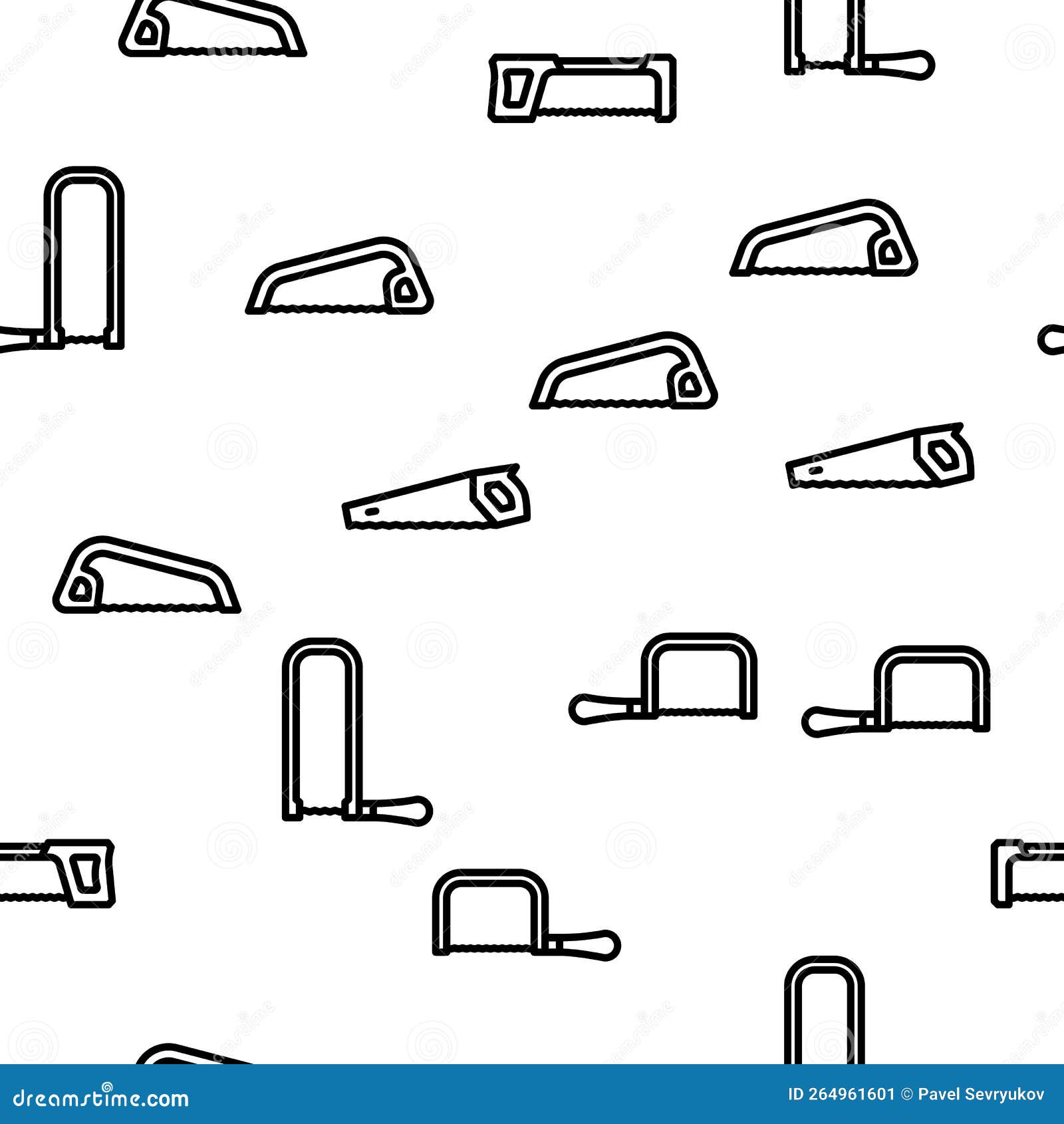 Hand Saw Construction Vector Seamless Pattern Stock Vector ...