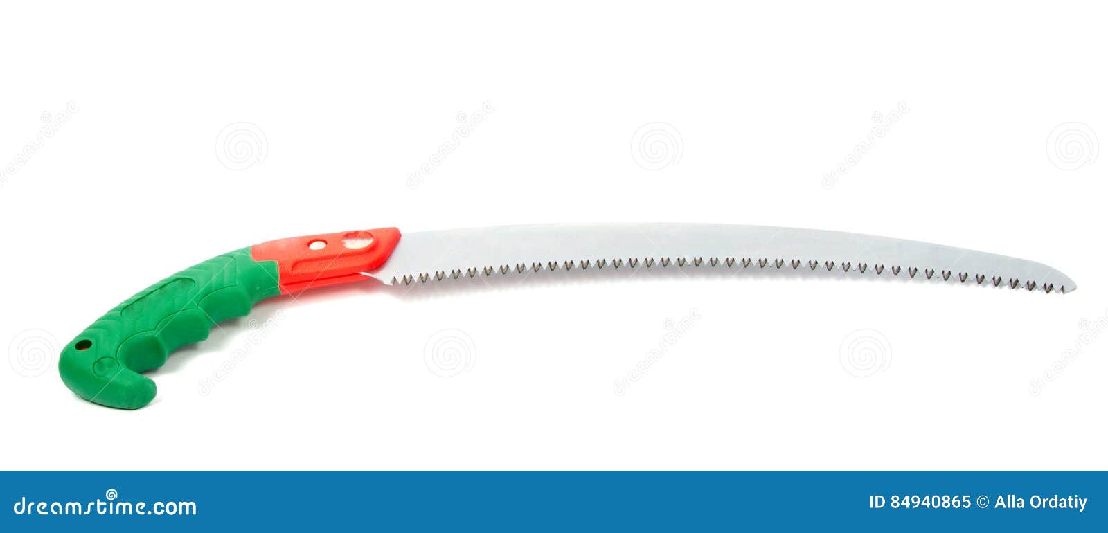 Hand Saw with a Green Handle Isolated Stock Image - Image of household ...