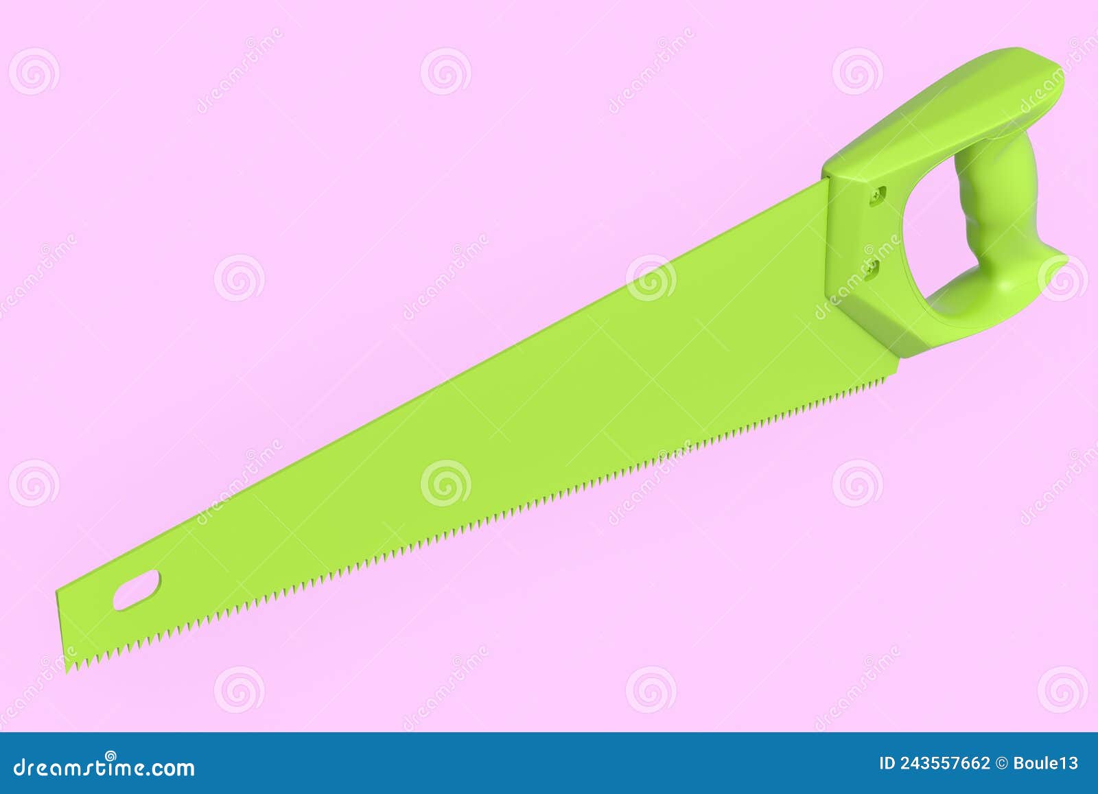 Hand Saw with Hardened Teeth Isolated on Pink Monochrome Background ...