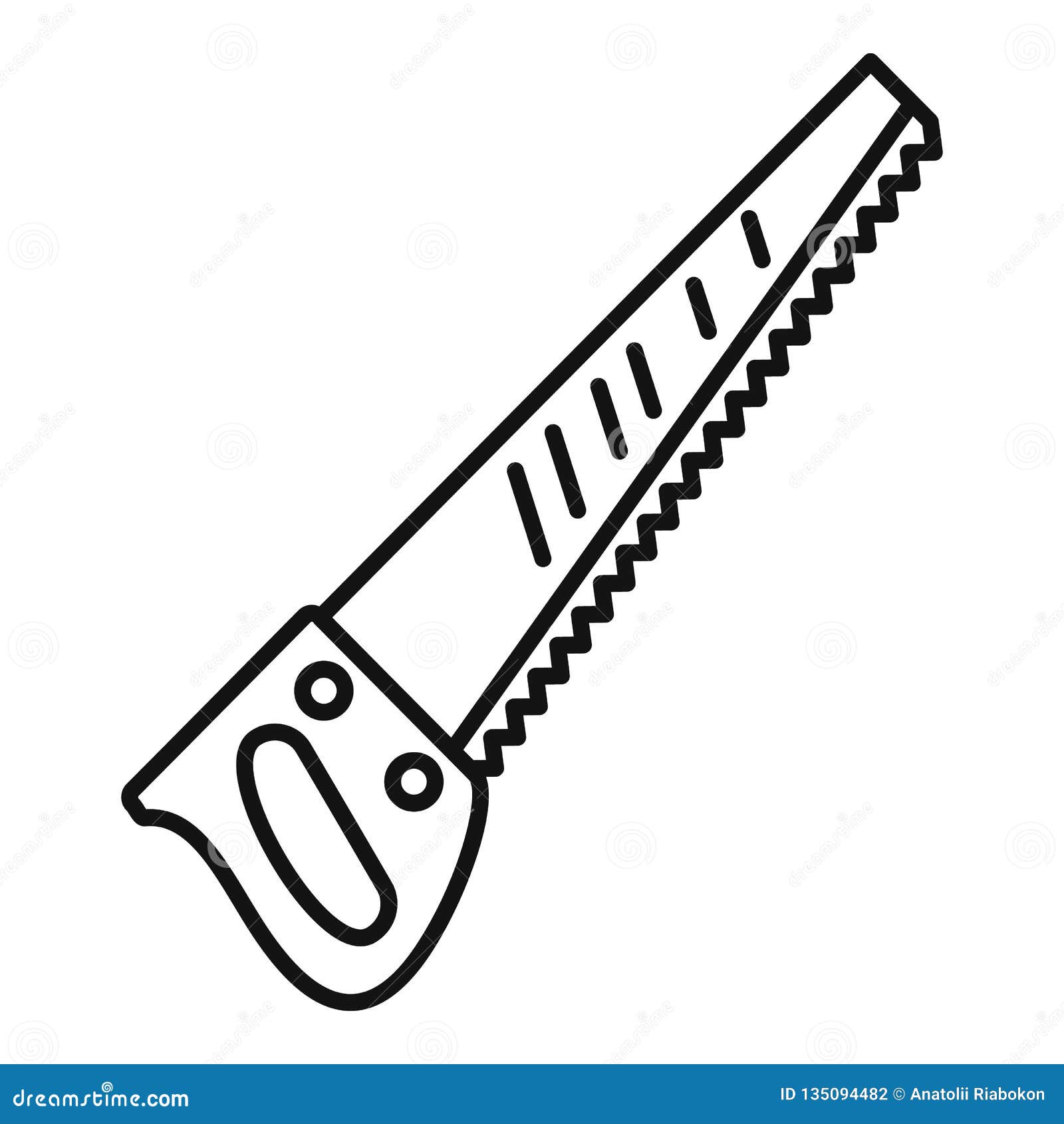 Hand Saw Icon, Outline Style Stock Vector - Illustration of craft ...