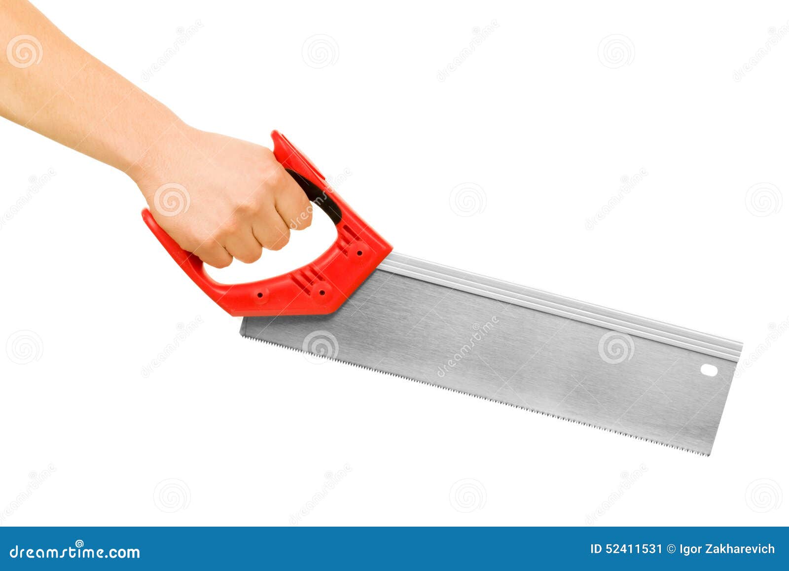 Hand with saw. stock image. Image of closeup, handsaw - 52411531