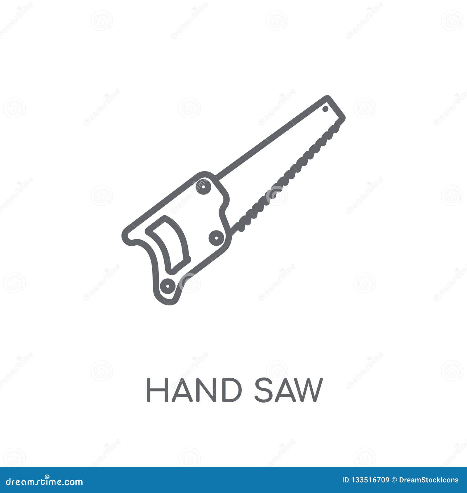 Hand Saw Linear Icon. Modern Outline Hand Saw Logo Concept on Wh Stock ...