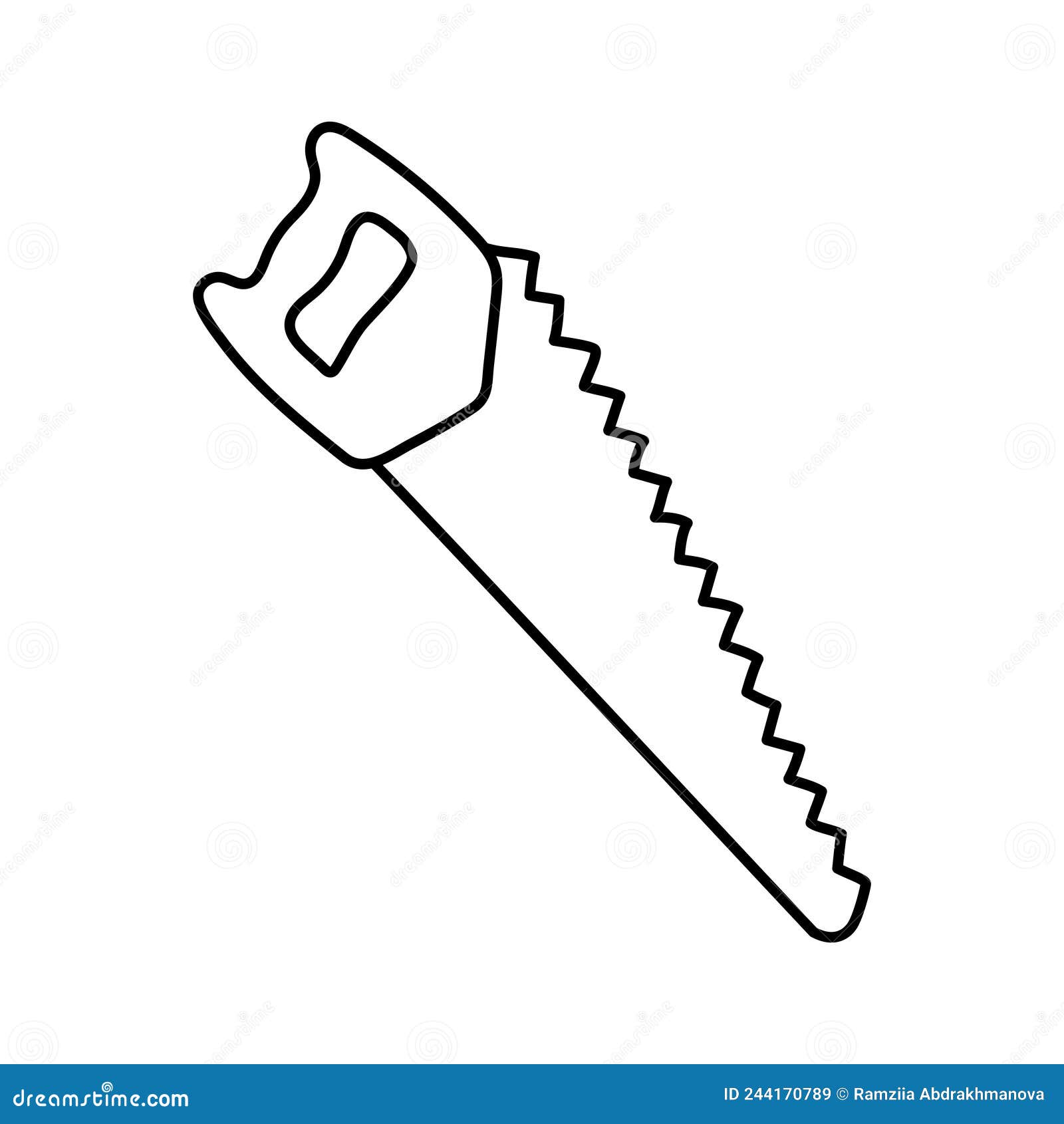 Hand Saw Sketch. Construction Tool Stock Vector - Illustration of tool ...