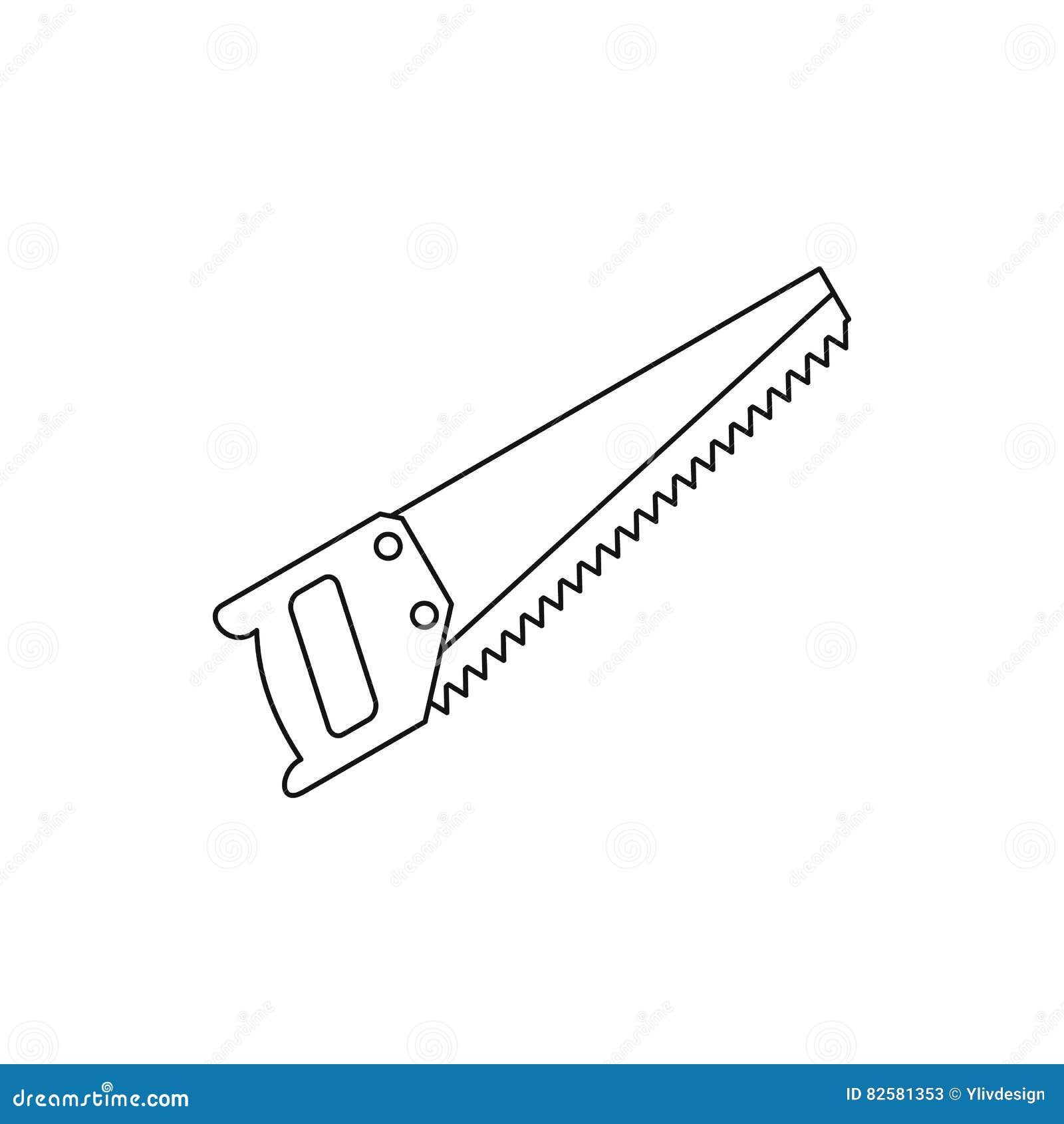 Hand Saw Tool Icon, Outline Style Stock Vector - Illustration of ...