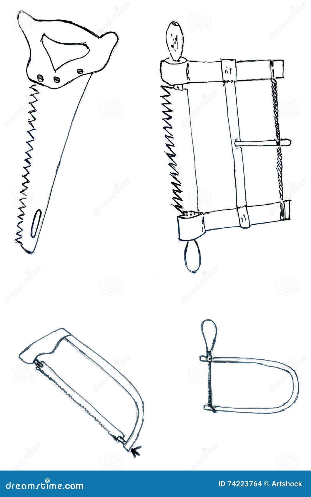 Set Of Hand Saws Vector Illustration Isolated On White Background ...