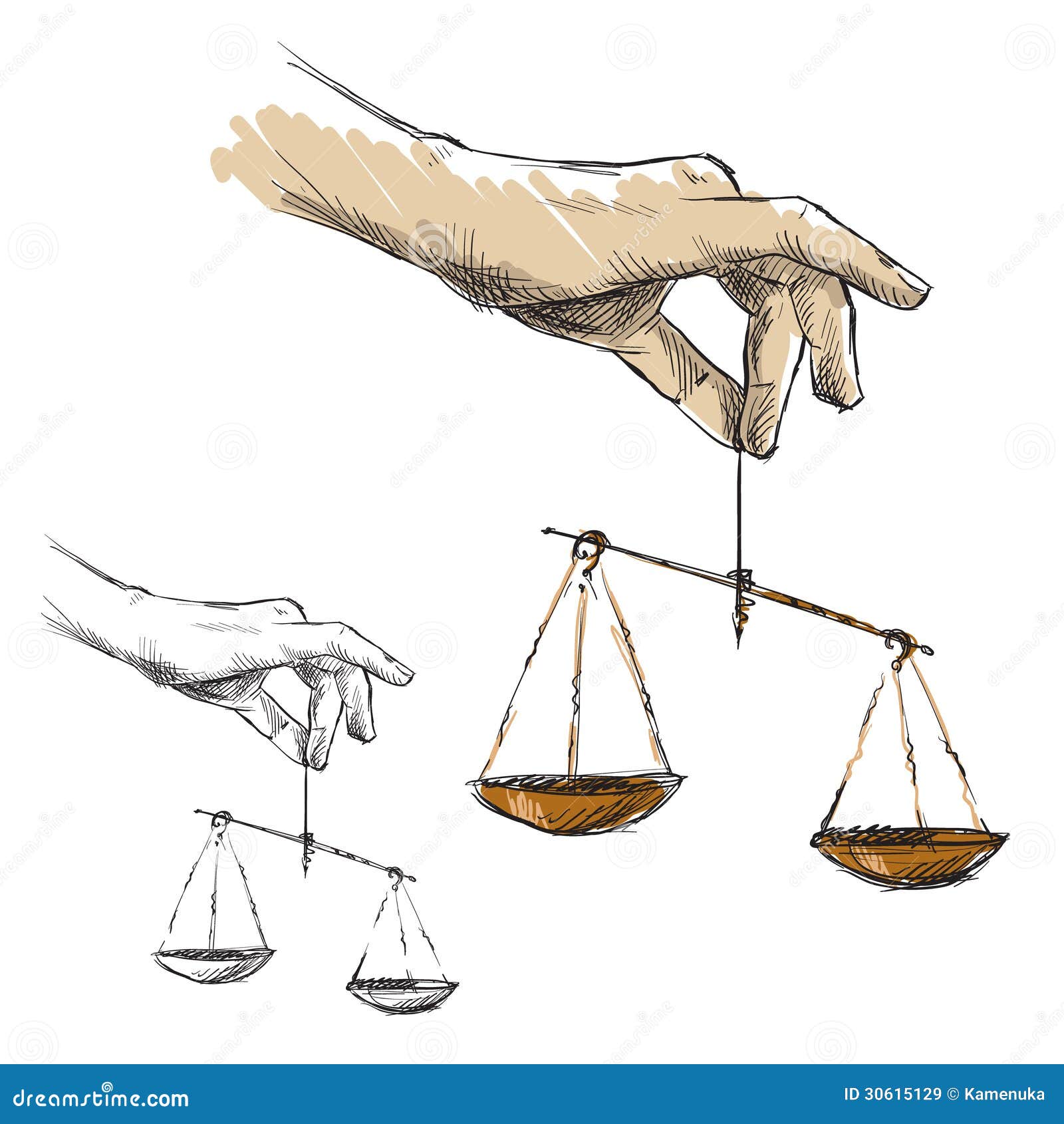 Hand with scales stock vector. Illustration of hand, holding - 30615129