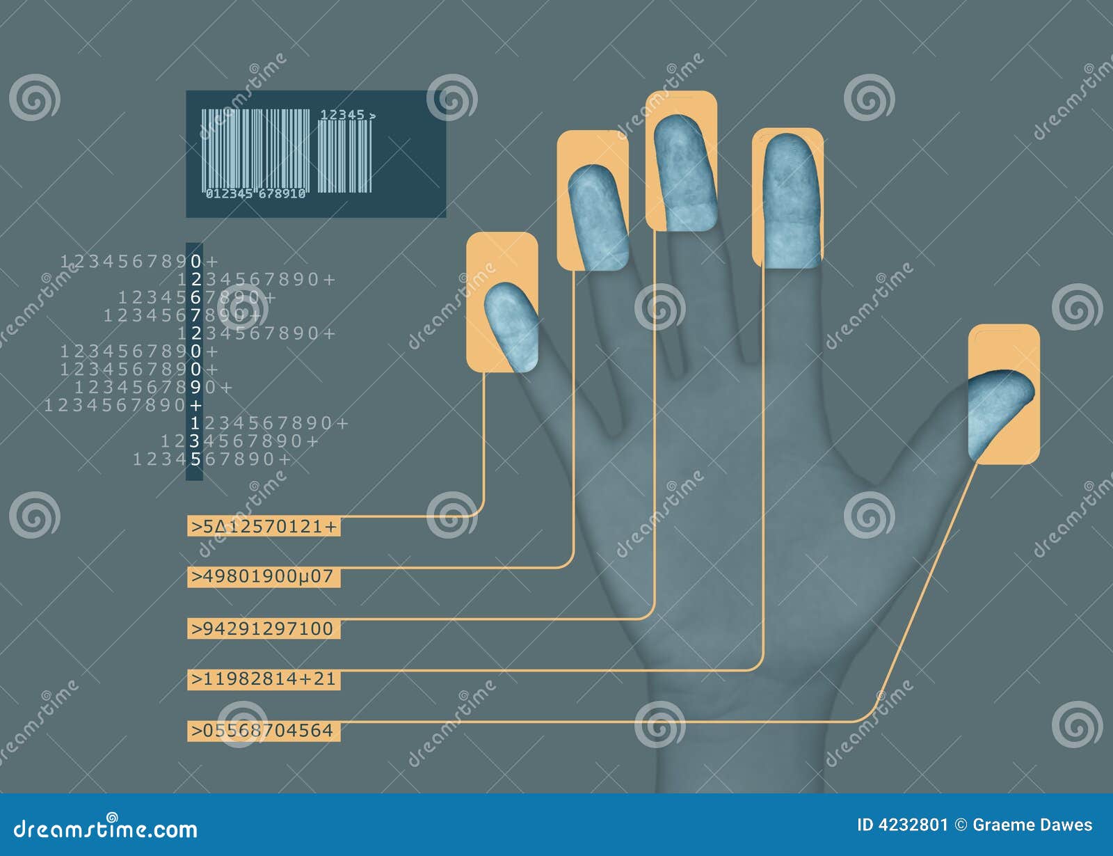 Hand scan stock illustration. Illustration of high, hand - 4232801
