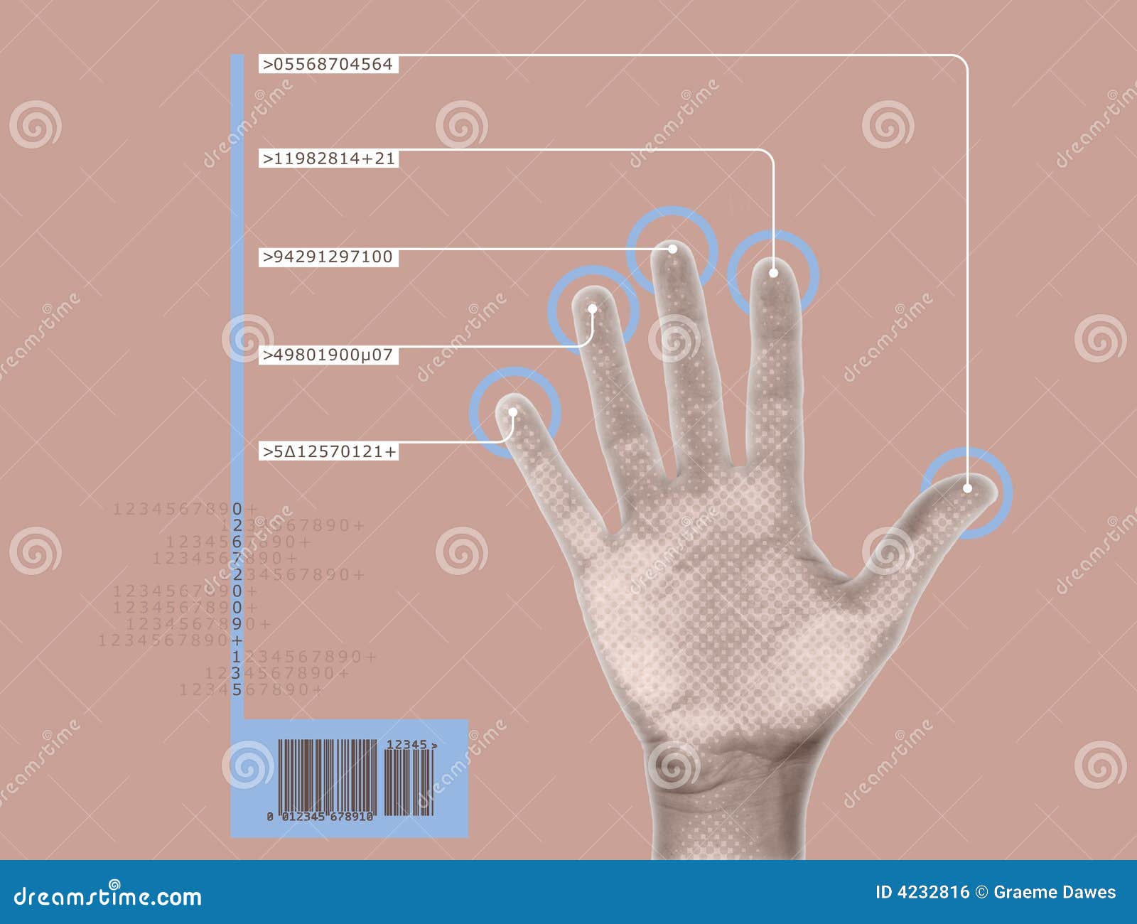 Hand scan stock illustration. Illustration of high, cybernetic - 4232816