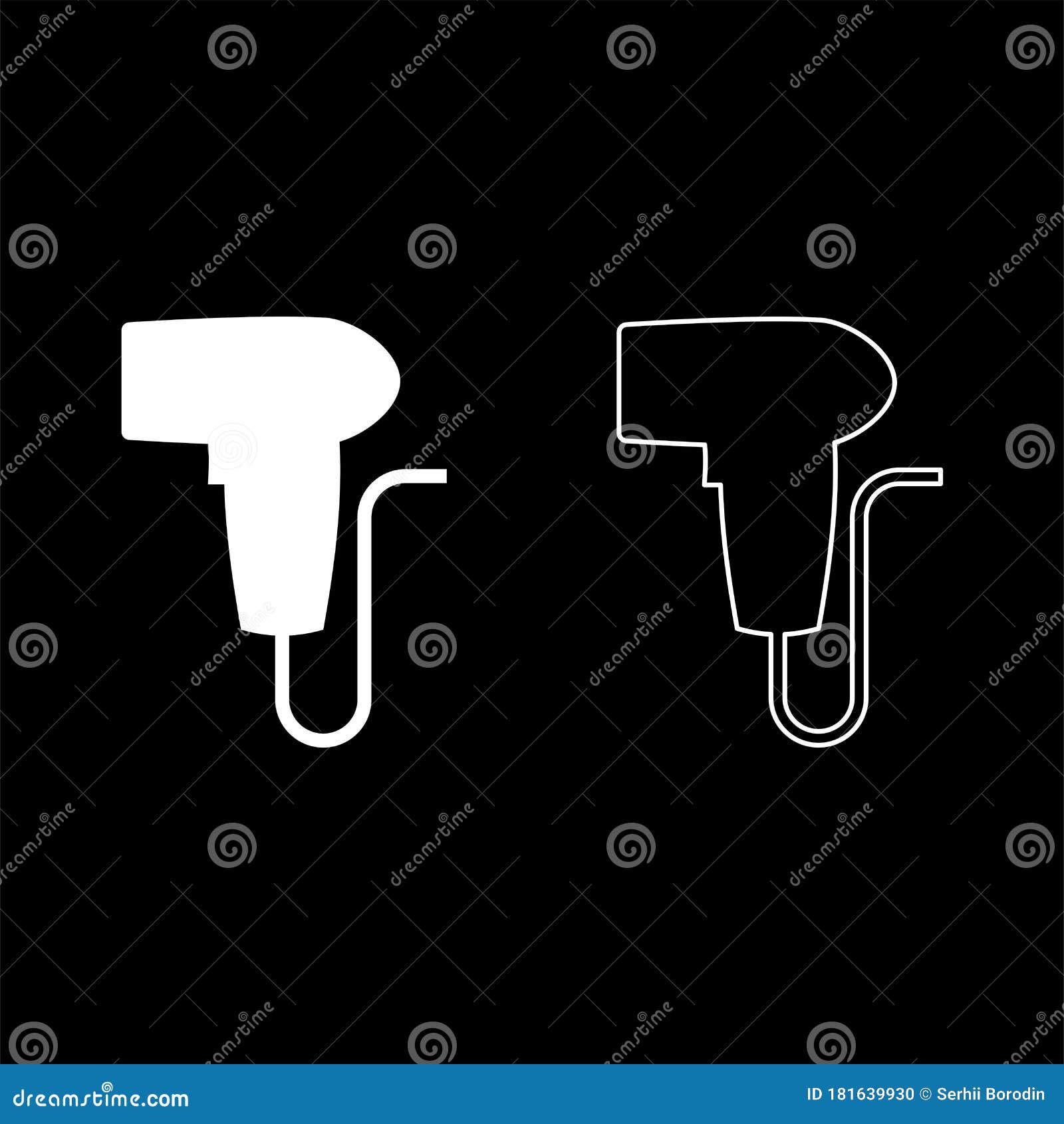 Hand Scanner Barcode Held Icon Outline Set White Color Vector ...
