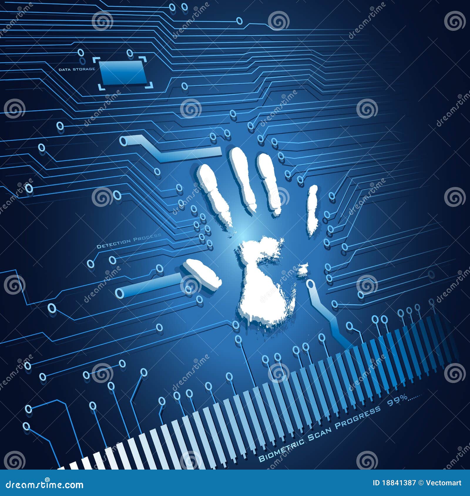 Hand Scanning stock vector. Illustration of innovative - 18841387