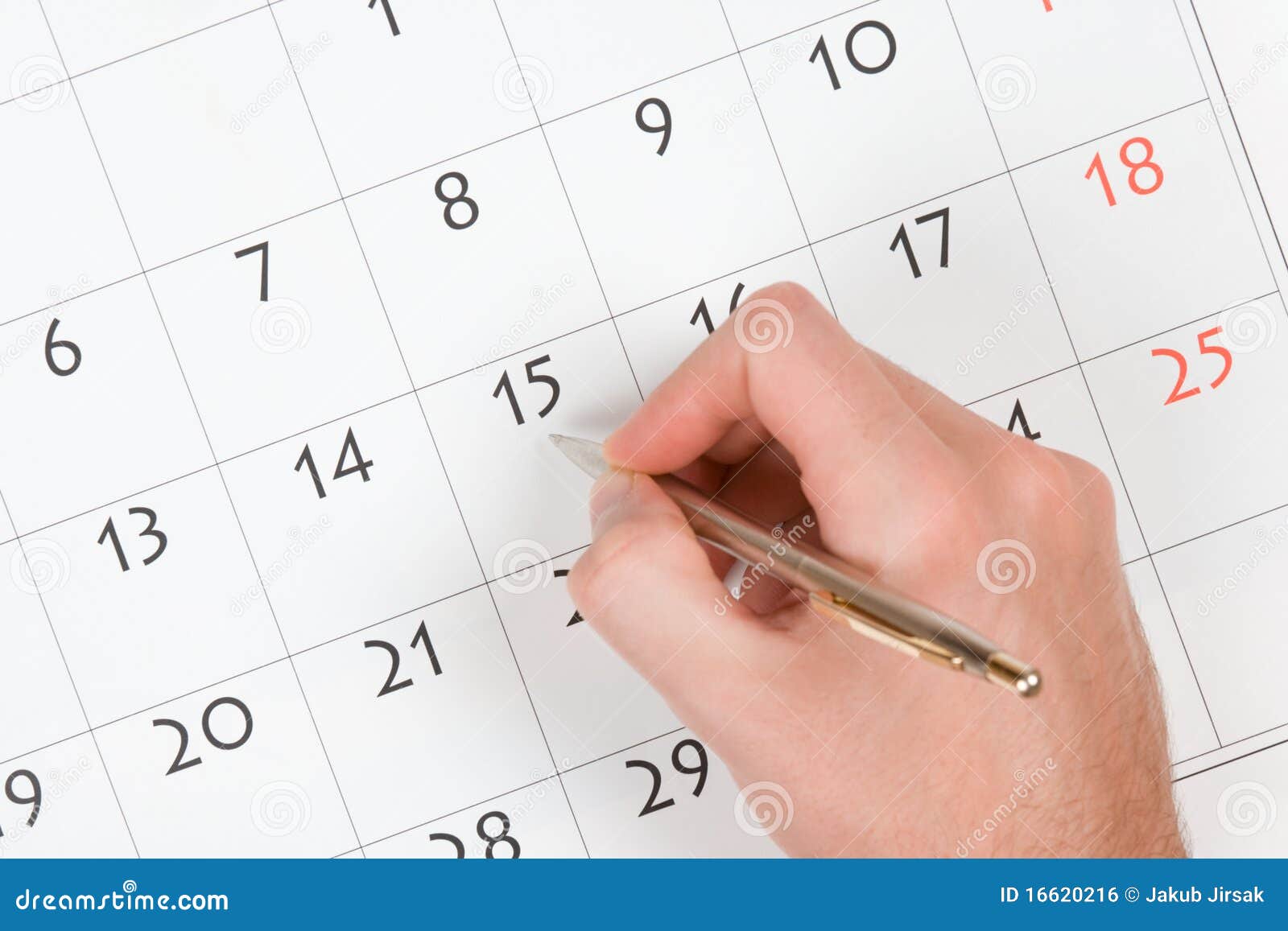 Hand schreiben in Kalender stockfoto. Bild von zahlen - 16620216