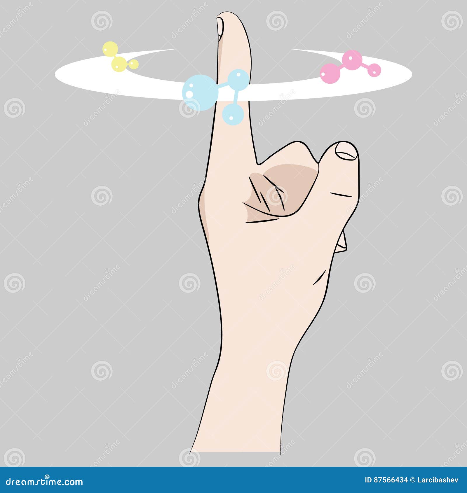 Hand of science stock vector. Illustration of symbol - 87566434