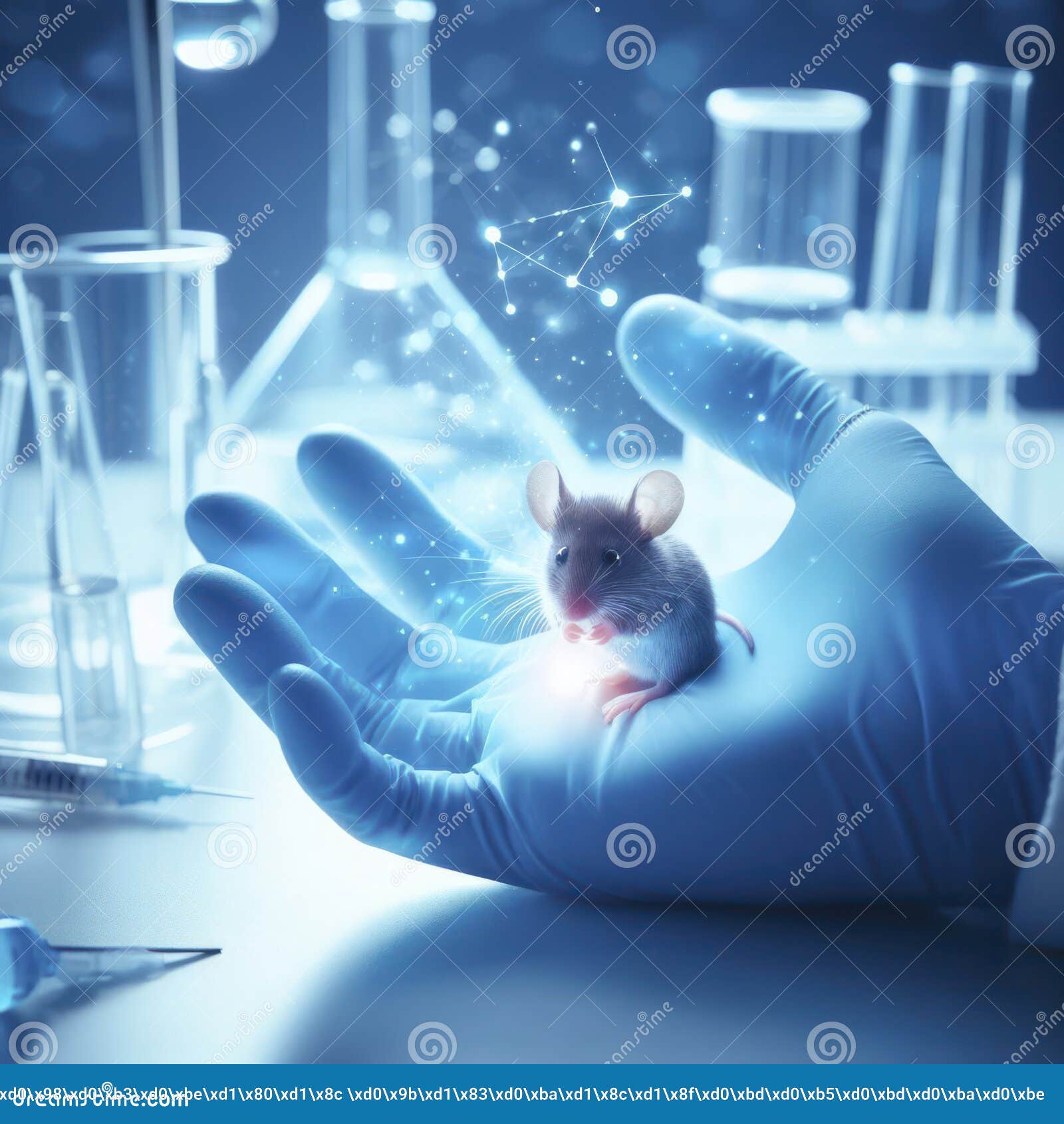 Hand of Scientist Holding a Small Mouse for Experiment in Laboratory ...