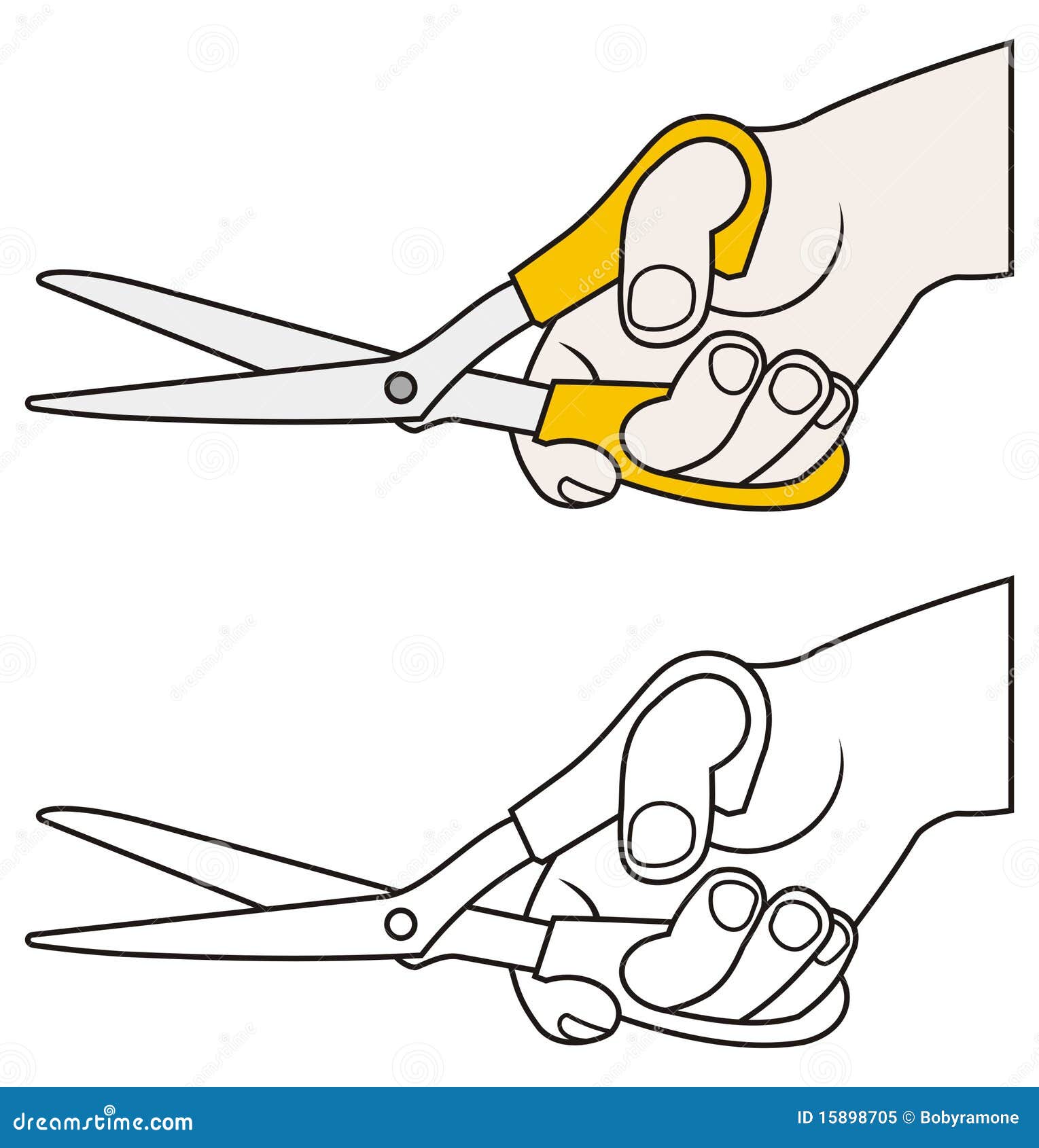 Hand with scissors stock vector. Illustration of tailor - 15898705
