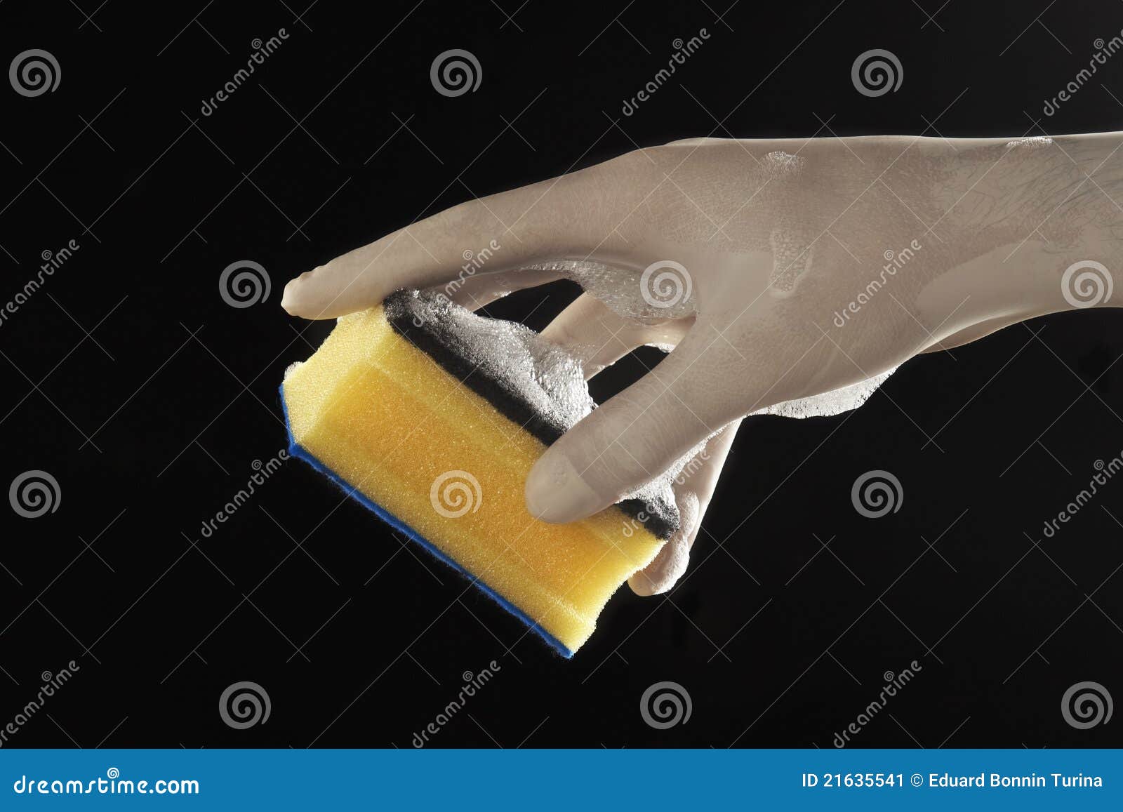 Hand with scourer stock image. Image of liquid, cleaner - 21635541