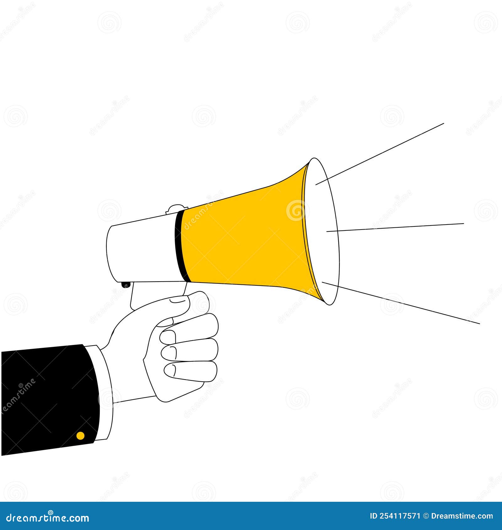 A Hand with a Screaming Megaphone. Stock Vector - Illustration of sound ...