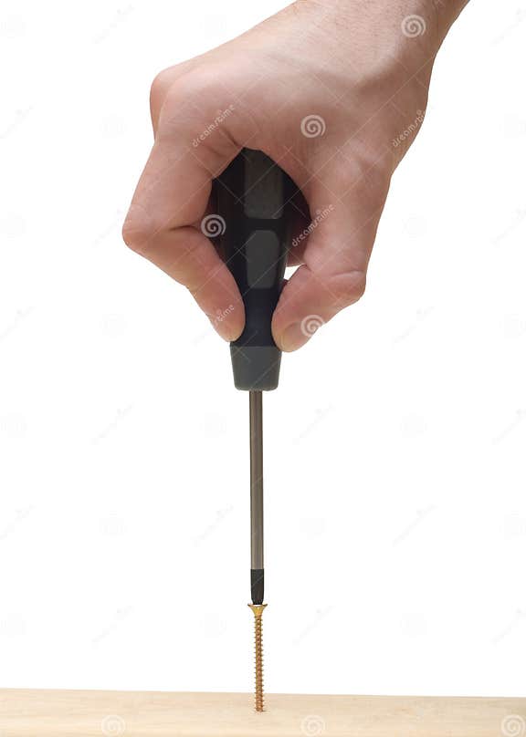 Hand with a screw-driver stock photo. Image of white - 13139250