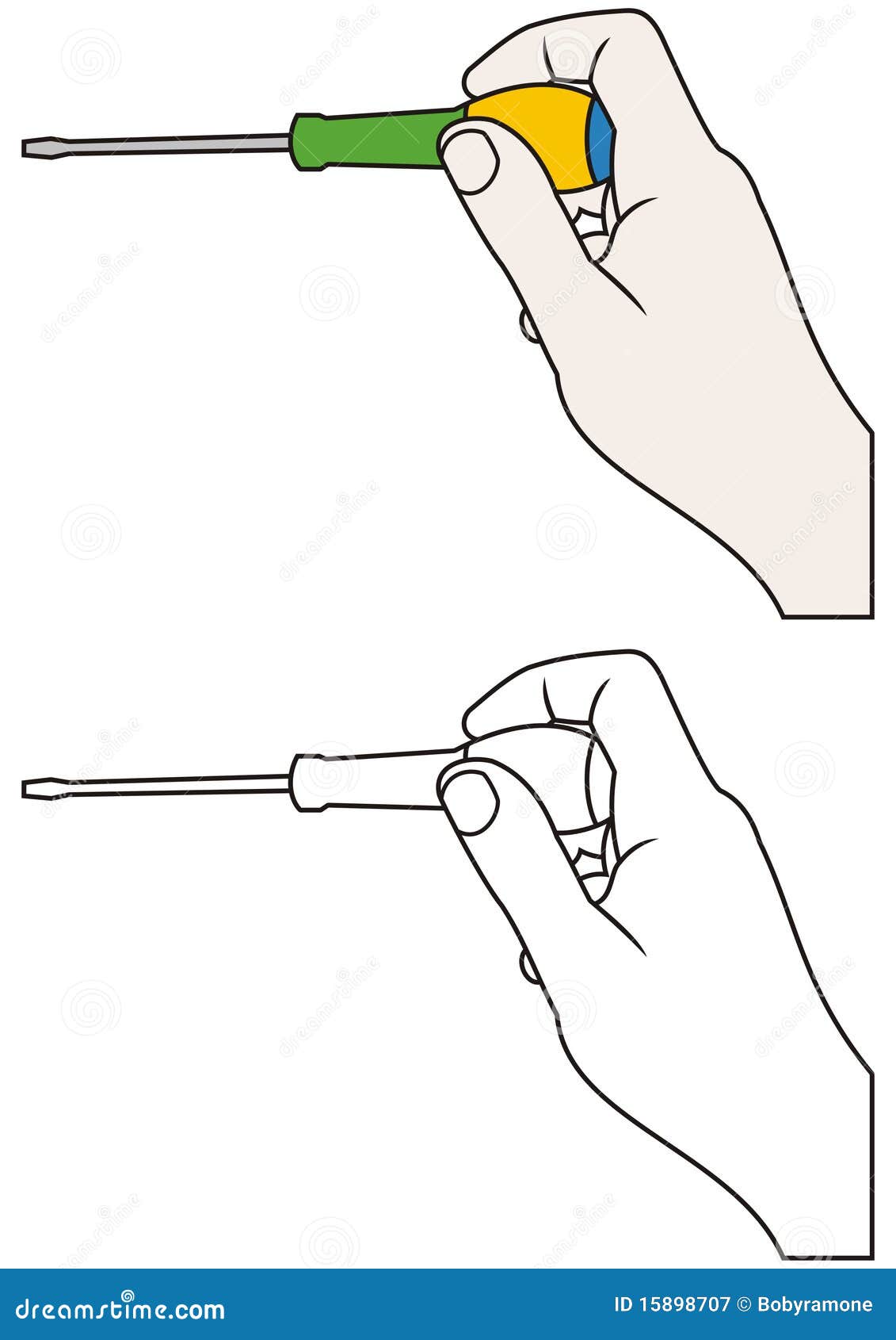 Hand with screwdriver stock vector. Illustration of logo - 15898707