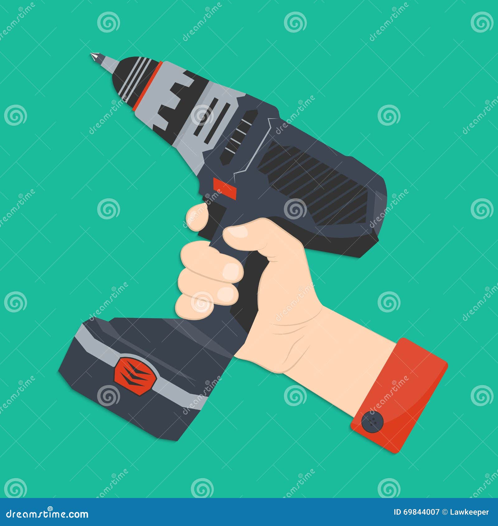Hand with screwdriver stock vector. Illustration of hand - 69844007