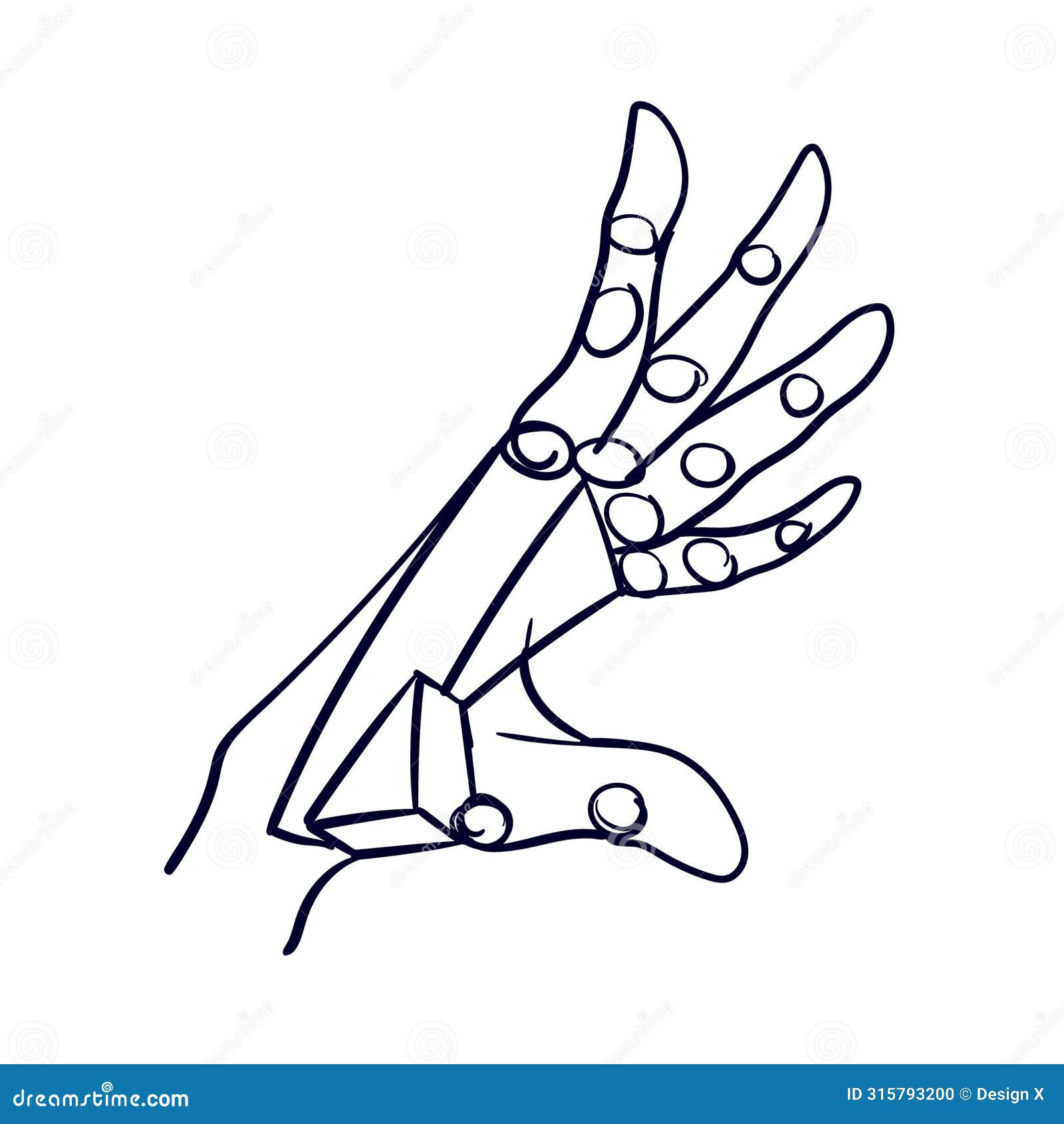 Hand Scribble Vector Hand Pose Scribble Pen Drawing Doodle Vector Stock ...
