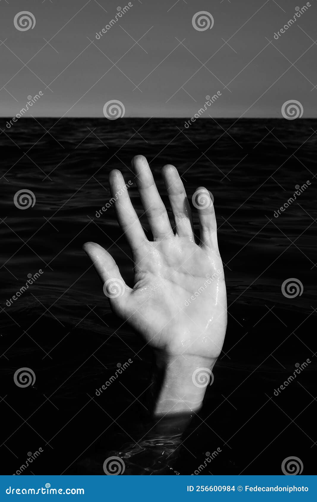 Person Who is Drowning with Balck and White Effect Stock Photo - Image ...