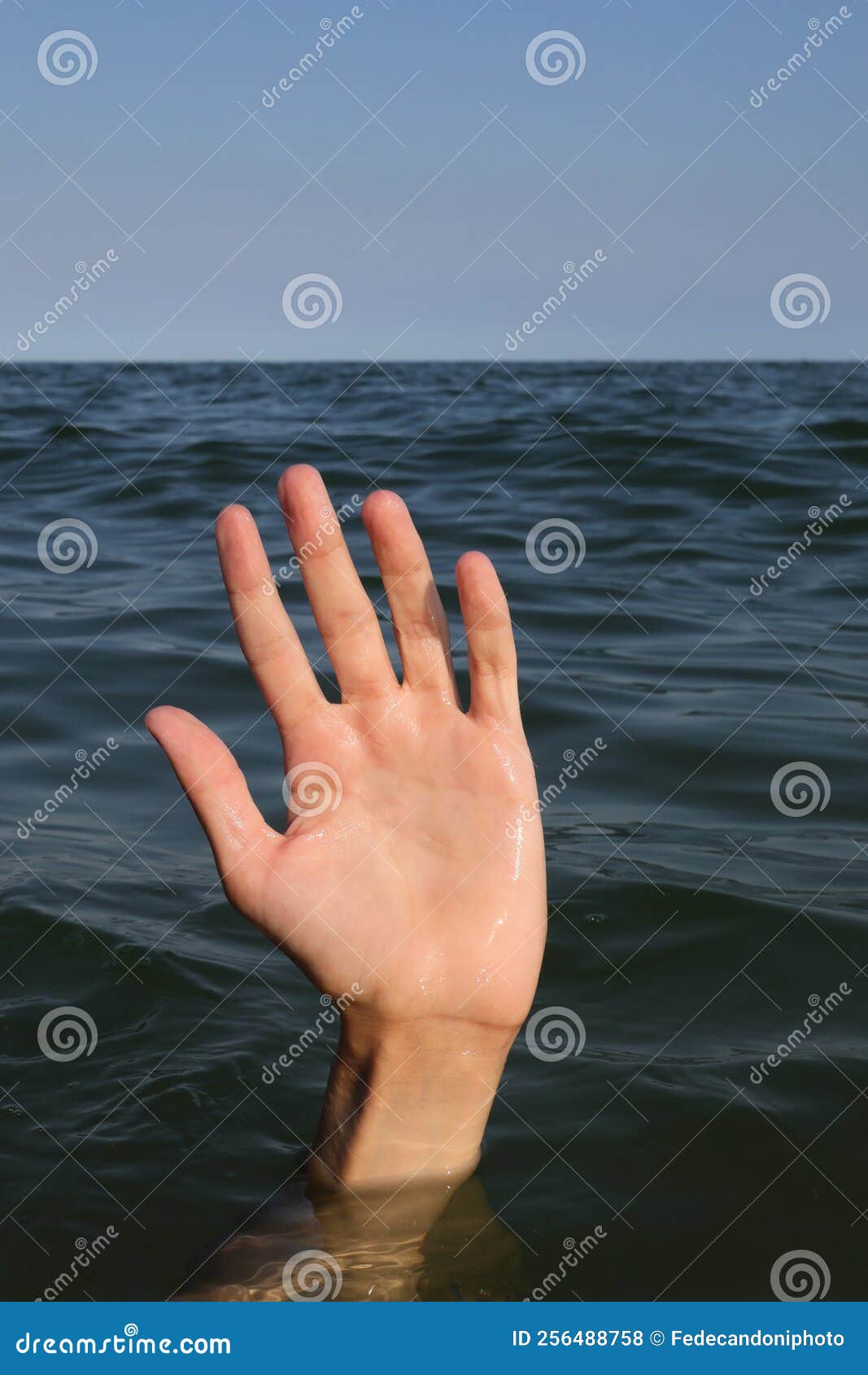 Hand in the Sea of a Person Who is Drowning Stock Photo - Image of five ...
