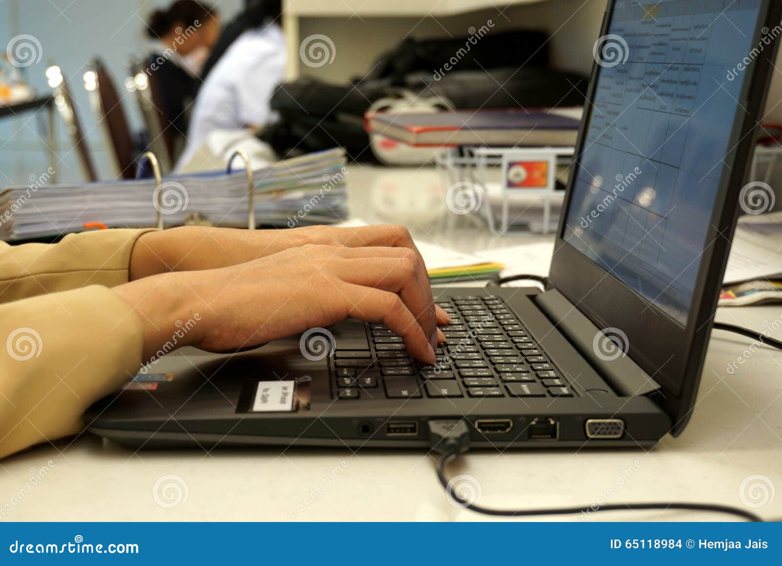 Hand of Secretary Office Woman Pressing Buttons on a Computer. Stock ...