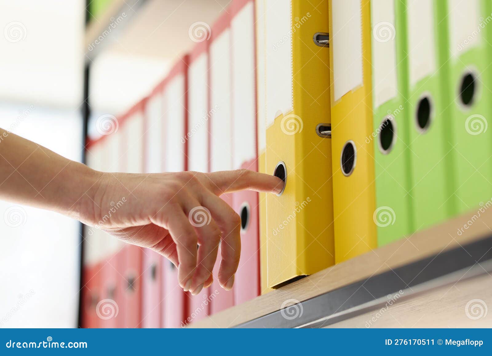Hand of Secretary Taking Yellow Folder with Archive Files Stock Image ...