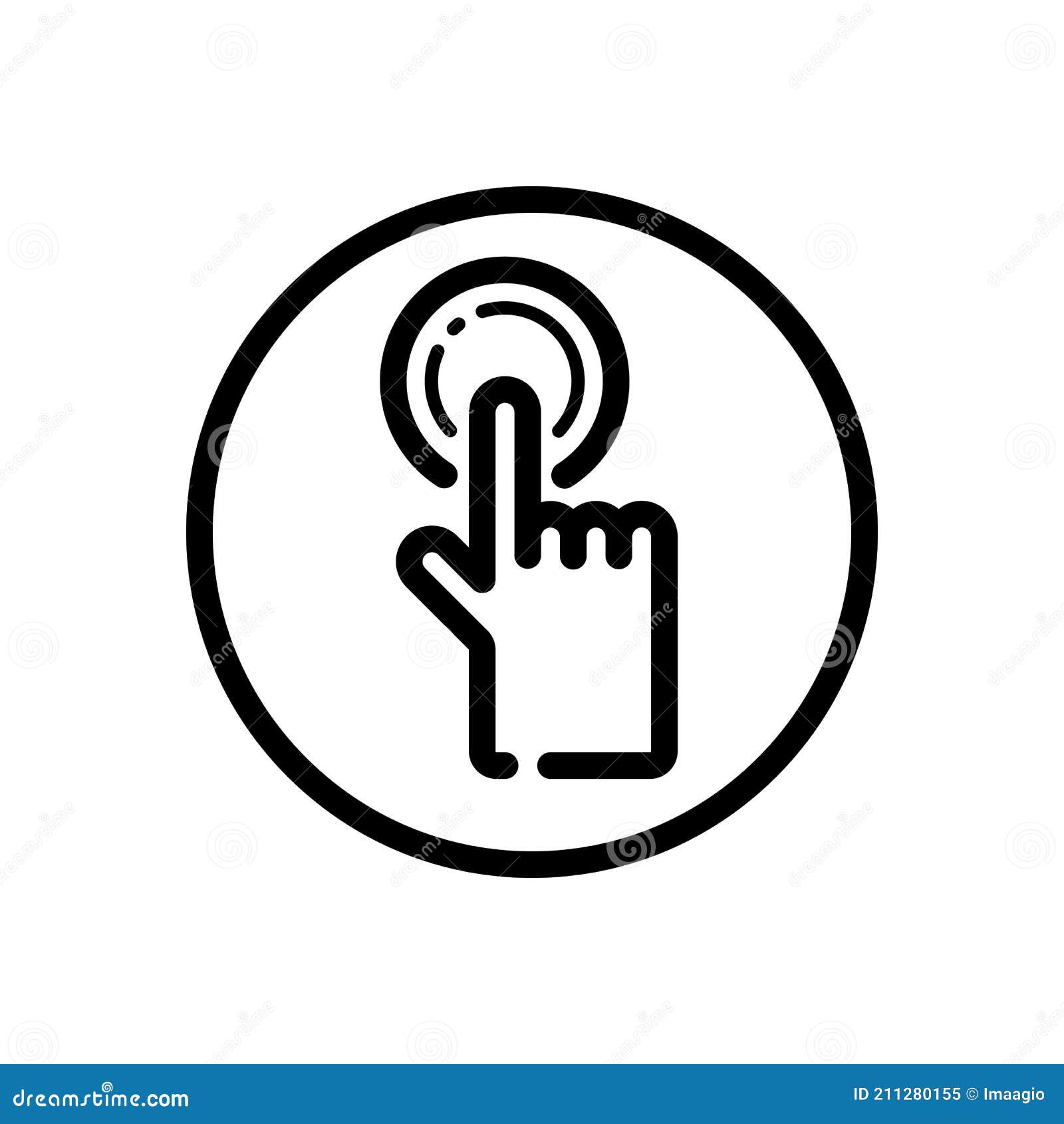 Hand Selecting Button. Finger Touch and Press the Item. Commerce ...