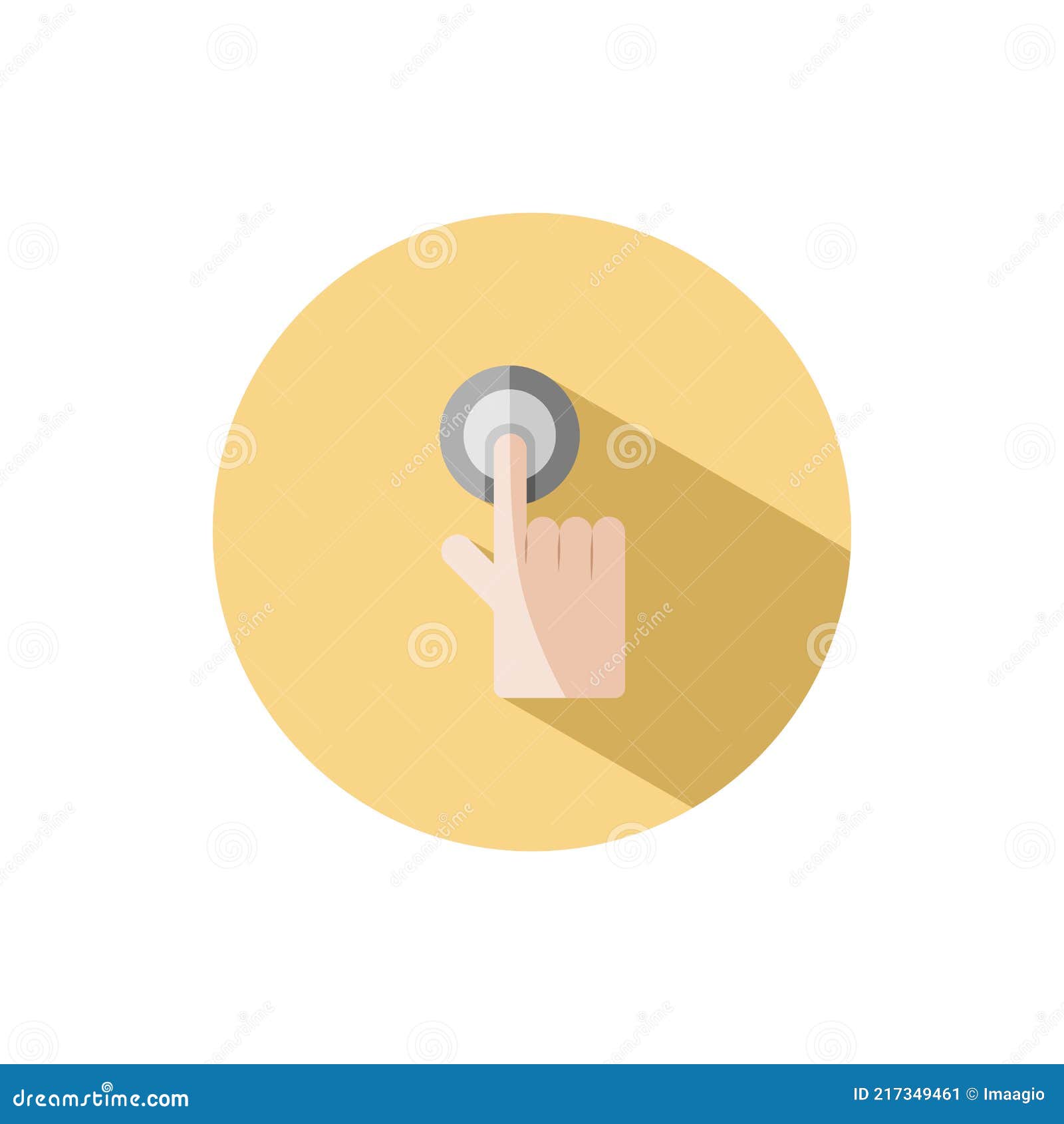 Hand Selecting Button. Finger Touch and Press the Item. Flat Icon in a ...