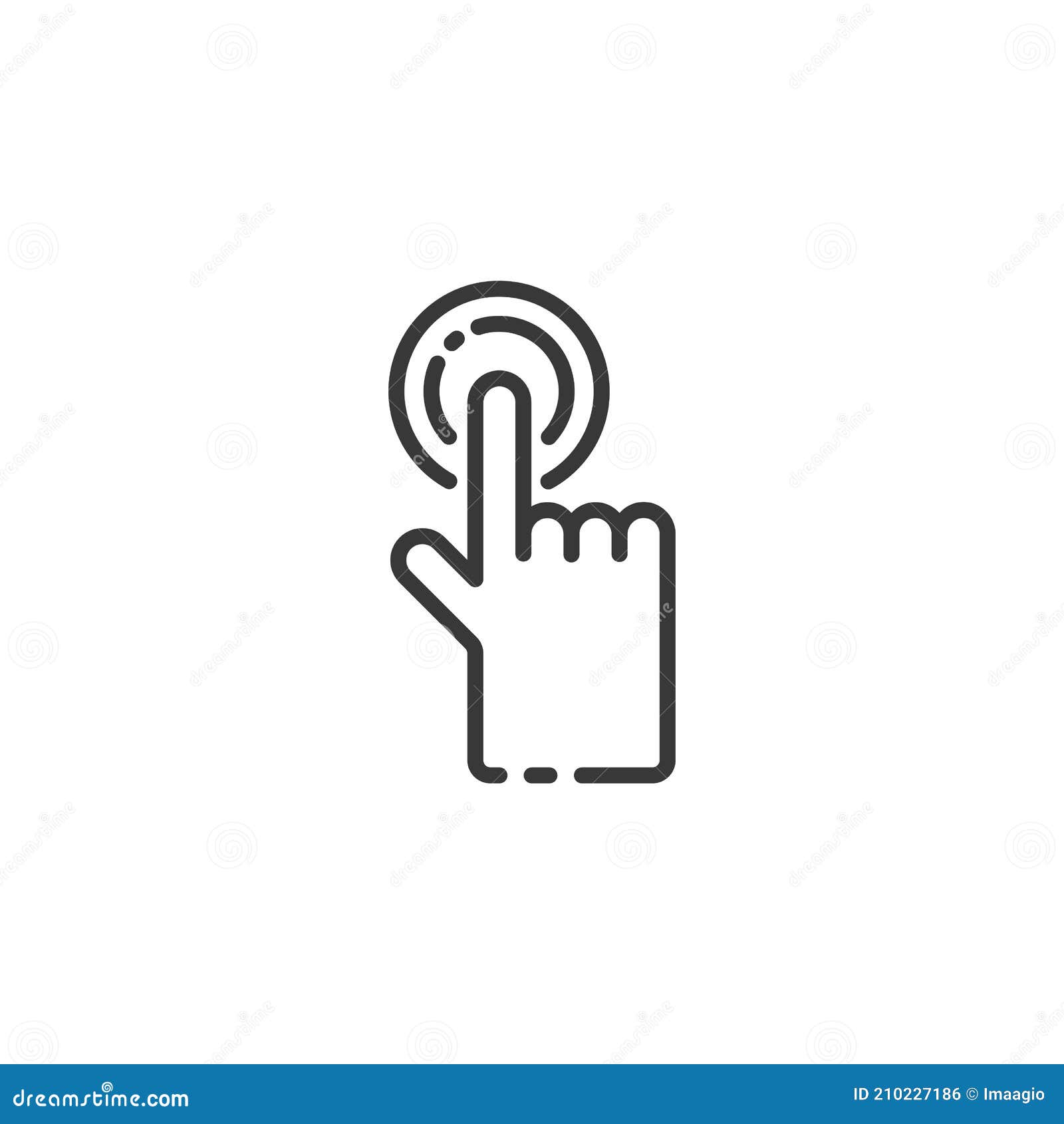 Hand Selecting Button Thin Line Icon. Finger Touch and Press the Item ...