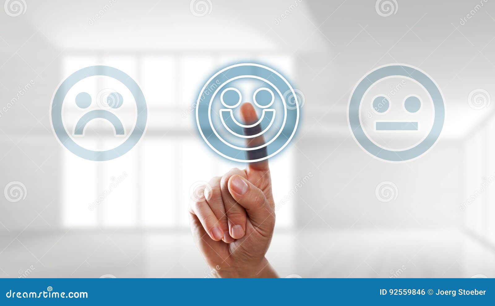 Hand is Selecting a Good Mood Smiley Stock Photo - Image of human, good ...