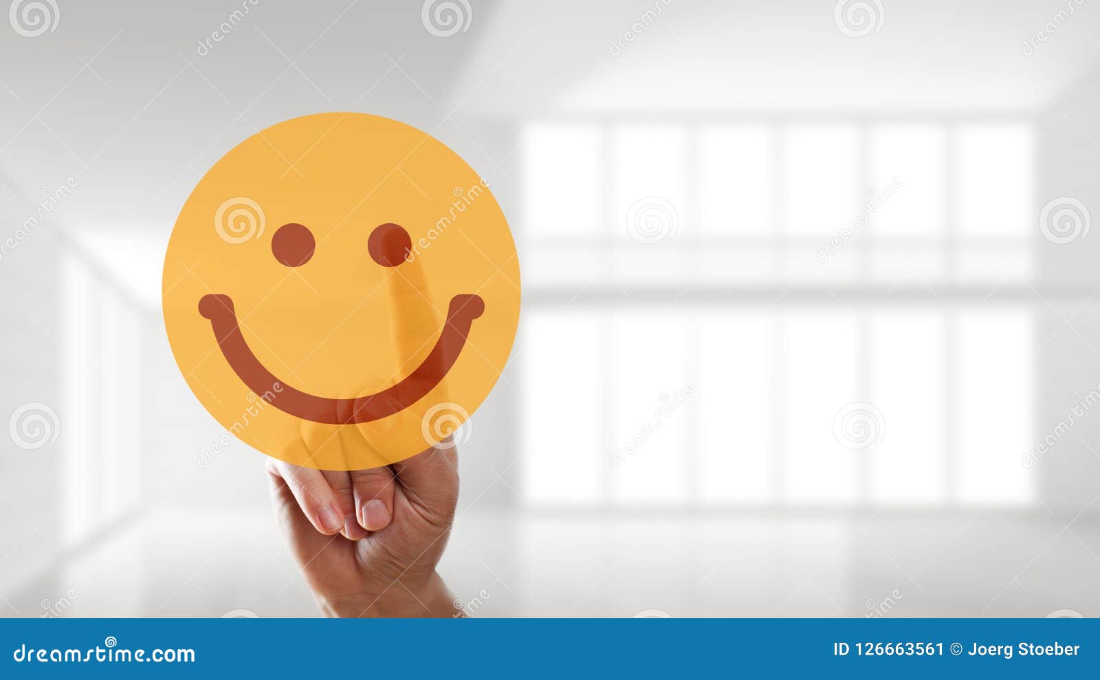 Hand is Selecting a Happy Mood Smiley Stock Image - Image of optimistic ...