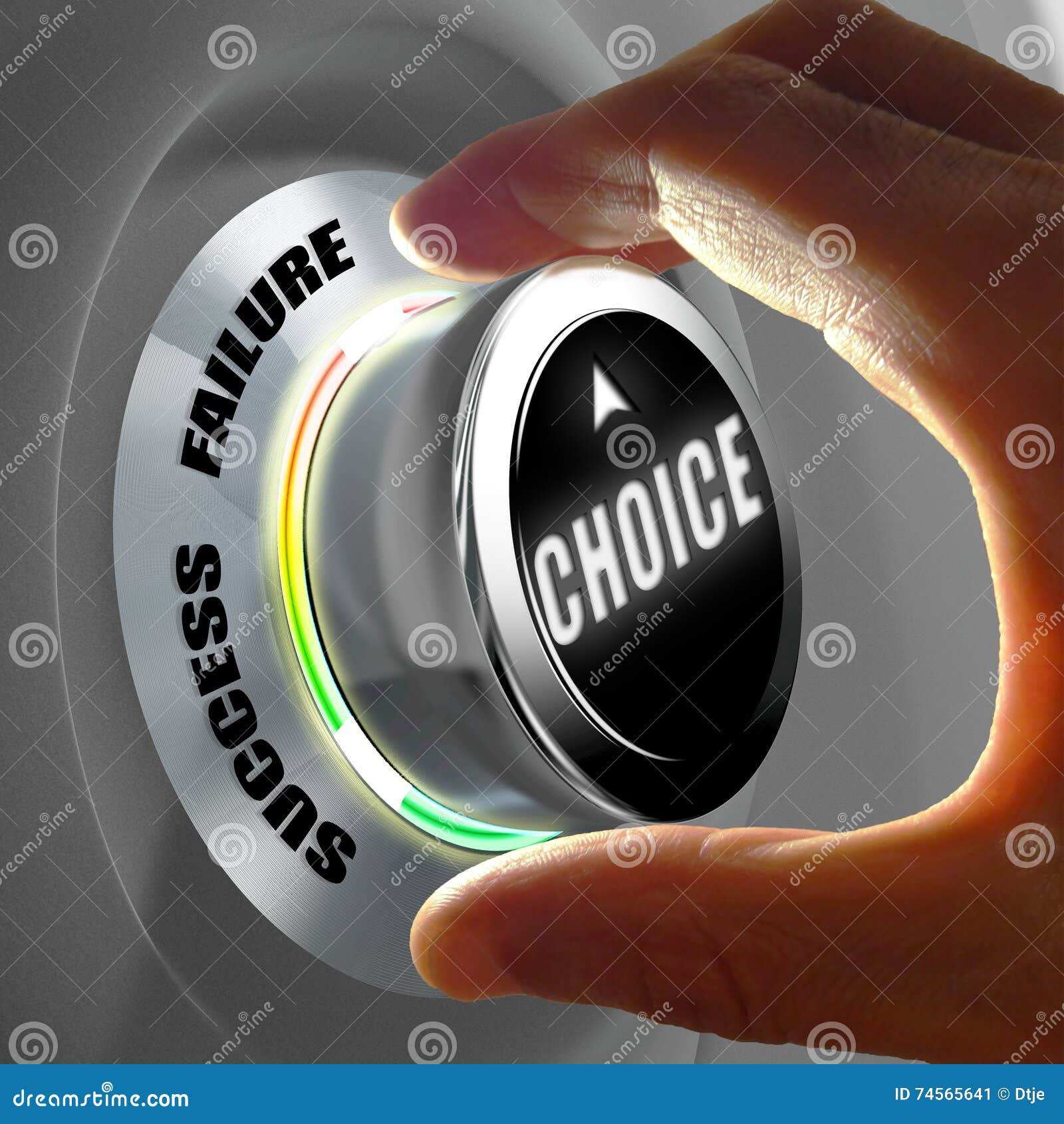 Hand Selecting a Success or Failure Choice Stock Illustration ...