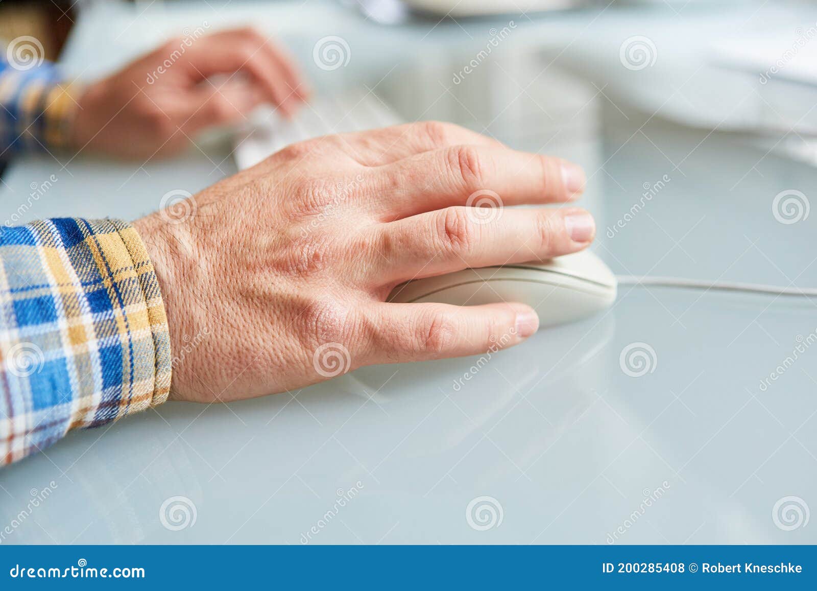 Hand of a Senior is Operating Computer Mouse Stock Photo - Image of ...